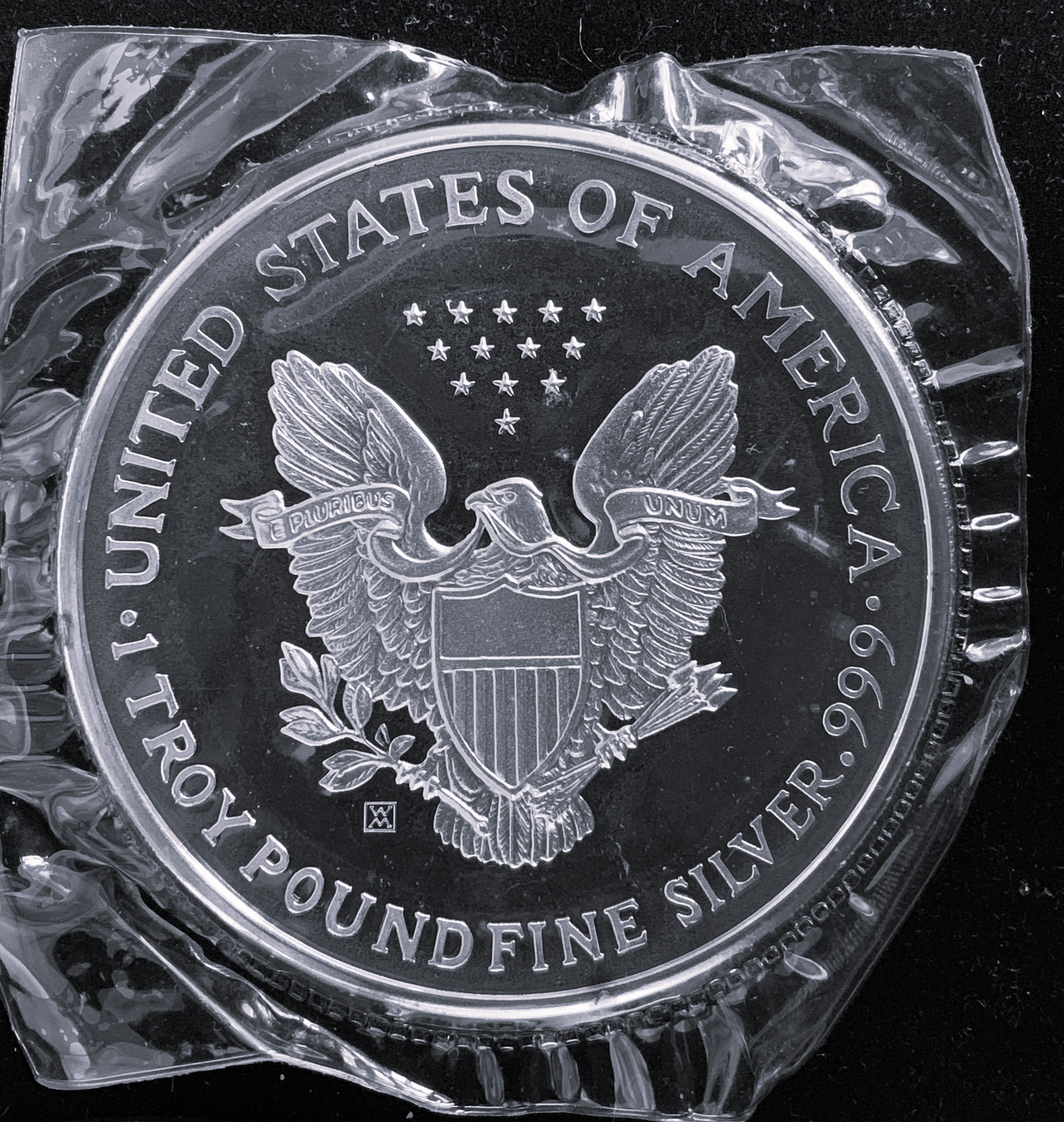 1 TROY POUND .999 FINE SILVER ROUND PROOF-LIKE IN SEALED PLASTIC WRAP ...