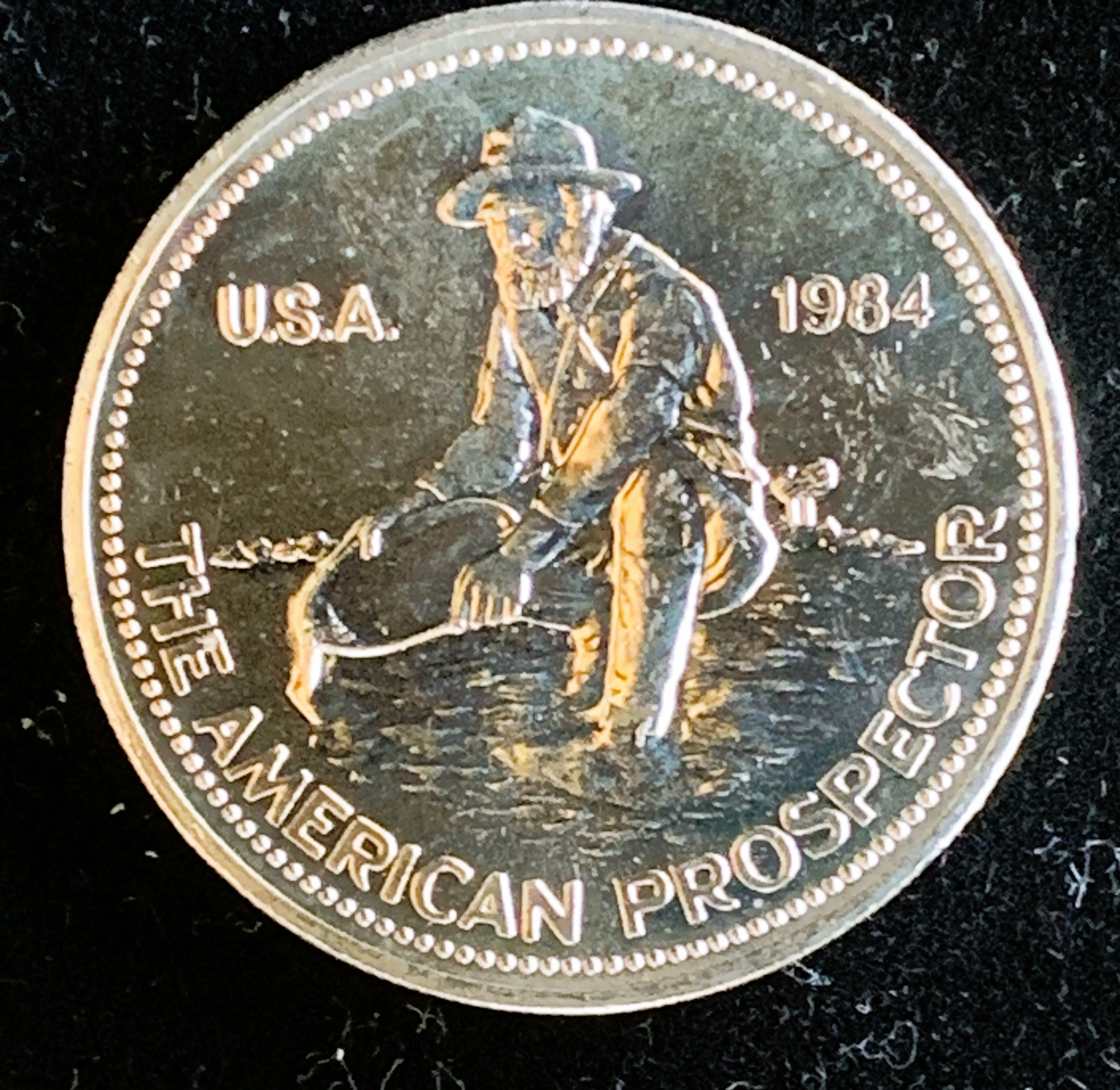 1 TROY oz .999 SILVER VINTAGE AMERICAN PROSPECTOR 1984 ENGLEHARD ...