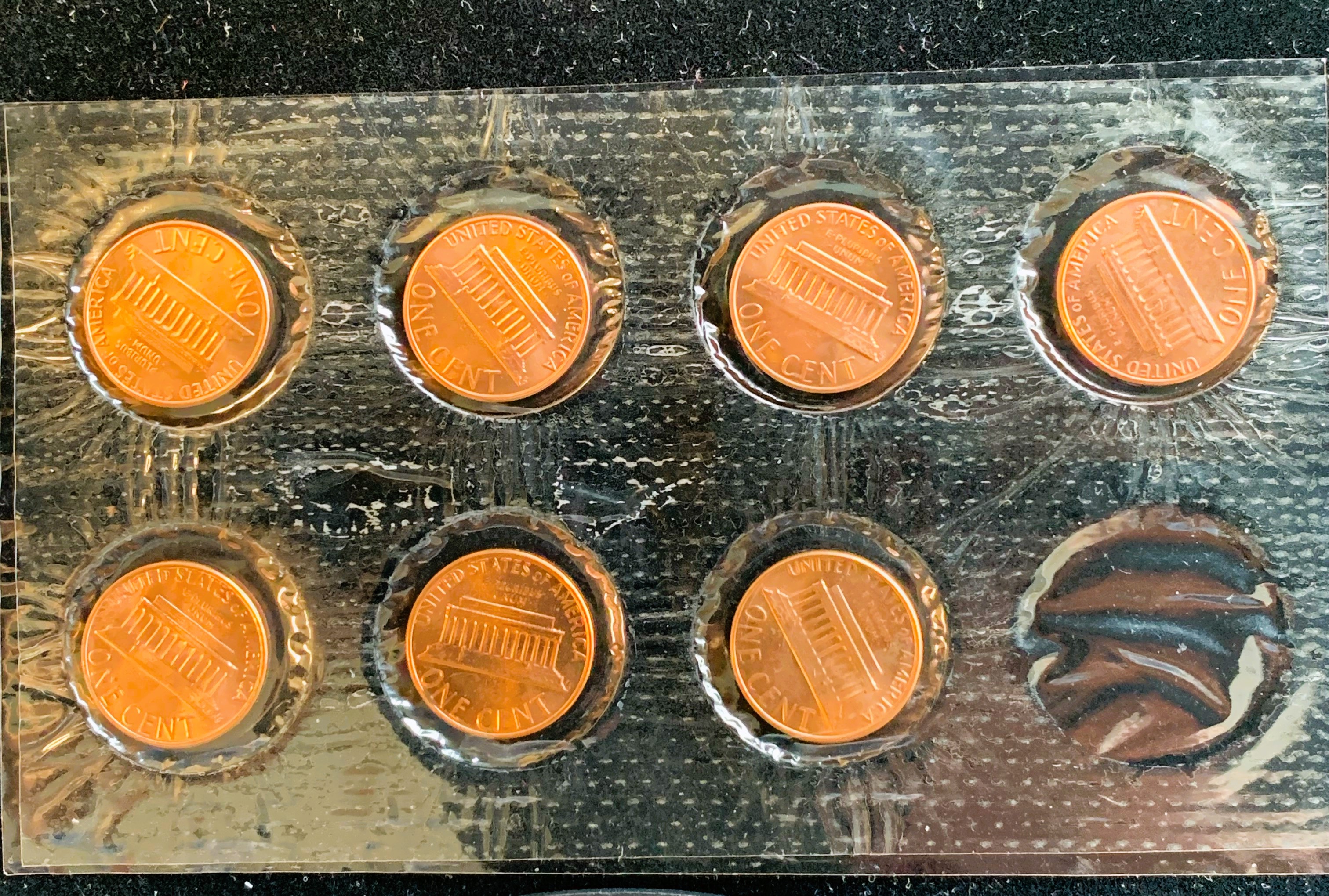 1982 LINCOLN CENT 7 VARIETY SET SMALL & LARGE DATES COINS BU IN ...