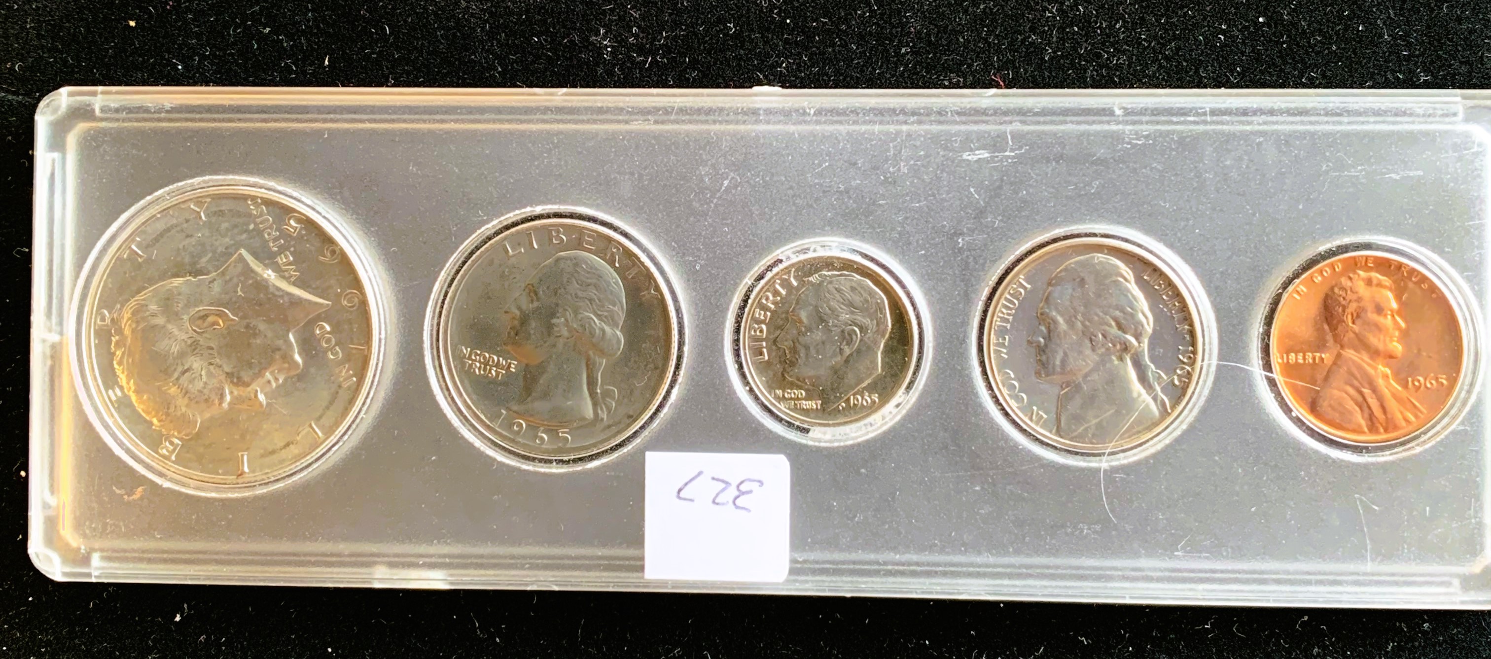 1965 KENNEDY SILVER HALF DOLLAR BU, AND 5 COIN SET | Property Room