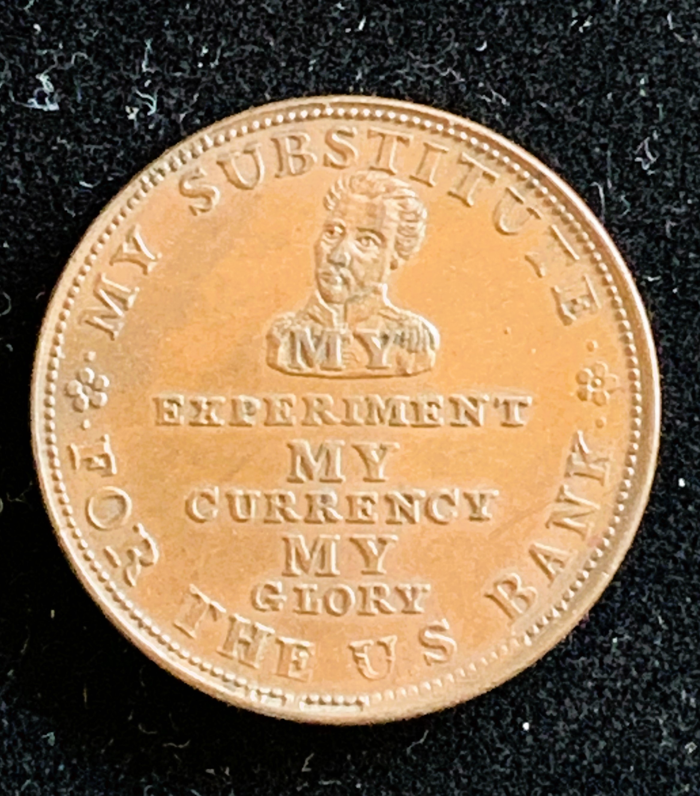 1834 RUNNING BOAR, "DOWN WITH THE BANK" HARD TIMES TOKEN, RARE ...