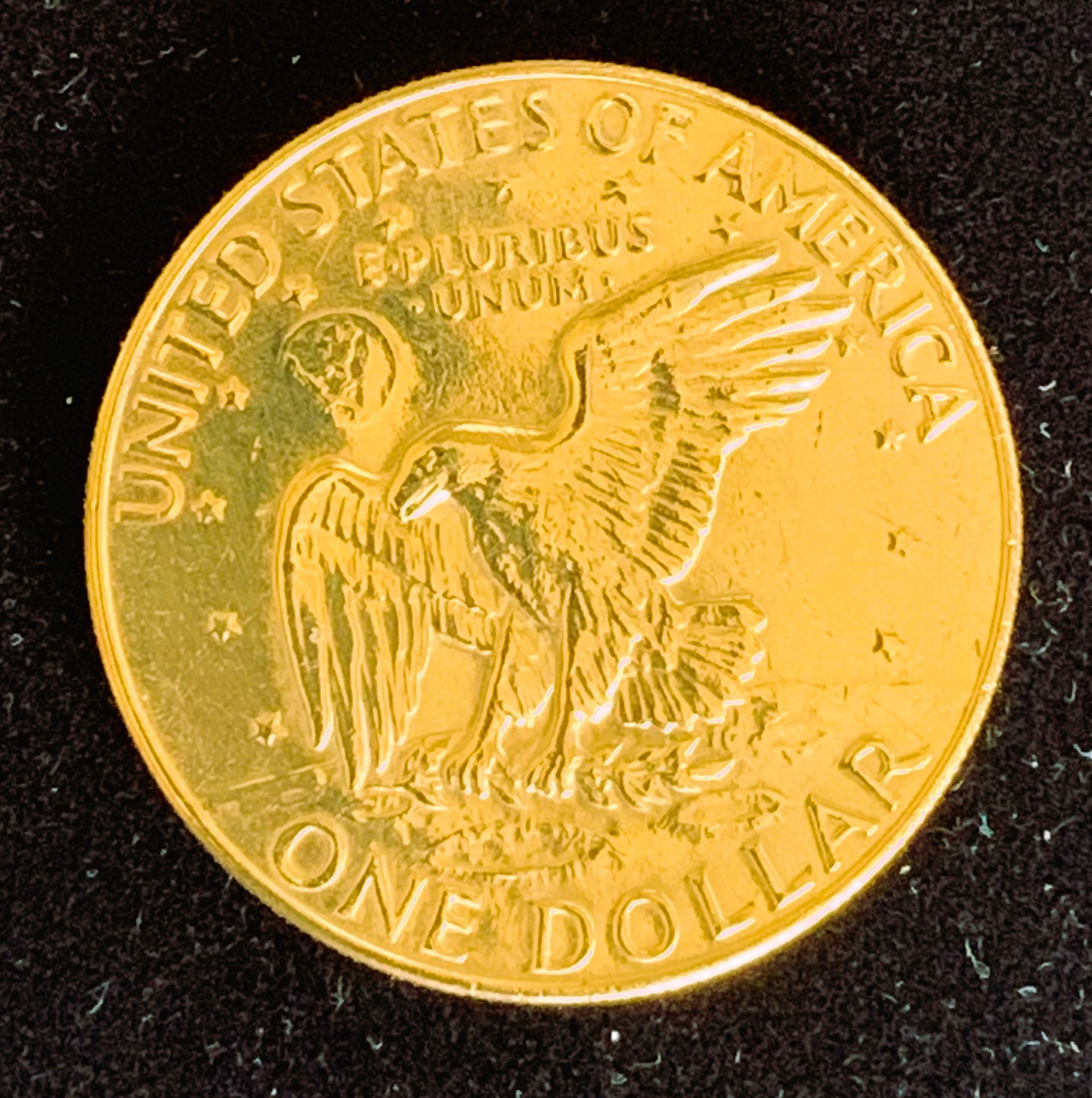 1978 IKE $1 DOLLAR UNCIRCULATED 24 KT GOLD LAYERED COIN | Property Room