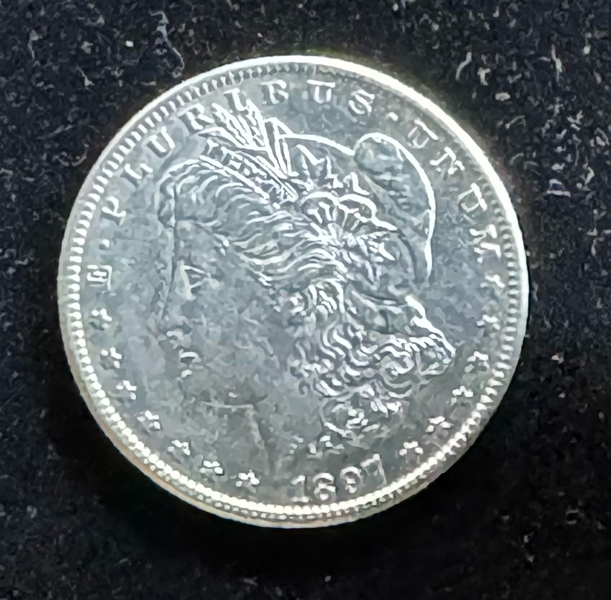 1897-S SILVER MORGAN DOLLAR COIN, BRIGHT LUSTROUS GEM | Property Room
