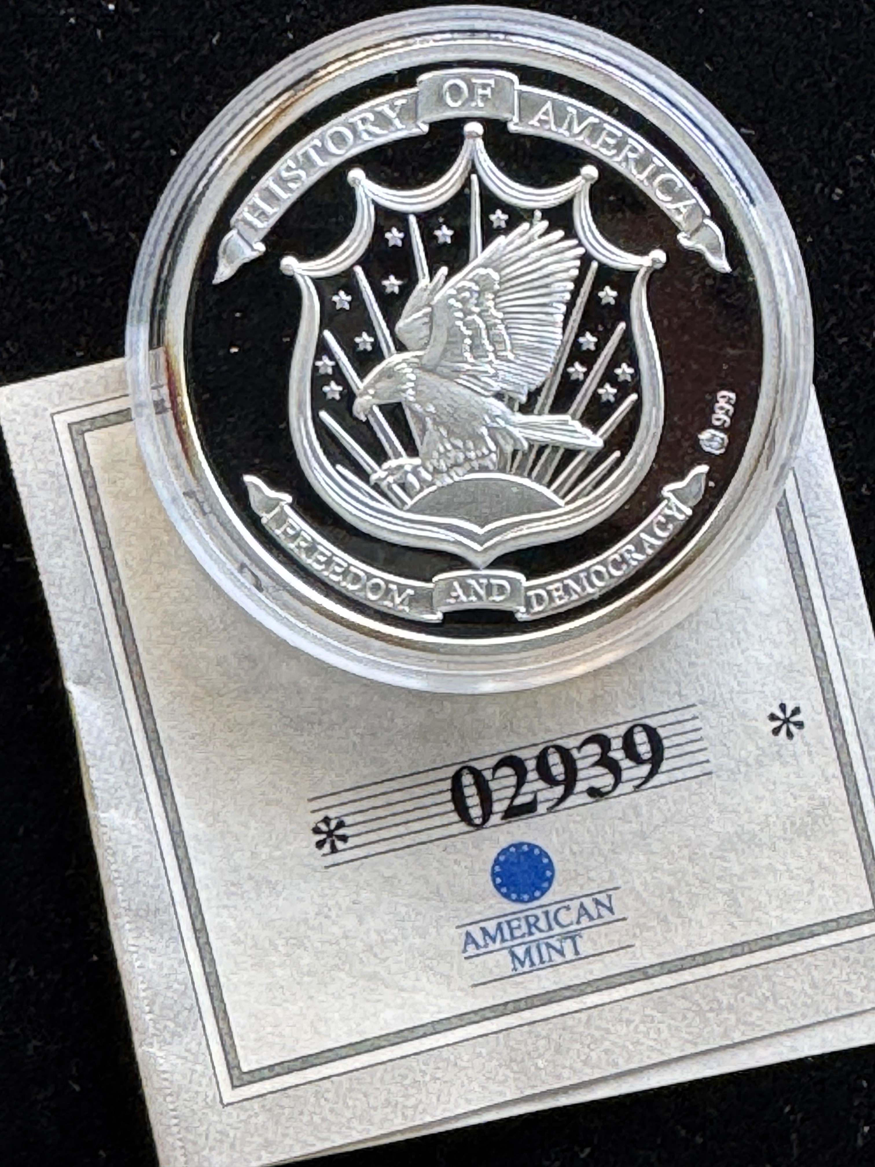 .999 FINE SILVER CAMEO PROOF HISTORY OF THE BATTLE OF LEXINGTON , 20g COIN UNBLEMISHED IN ...