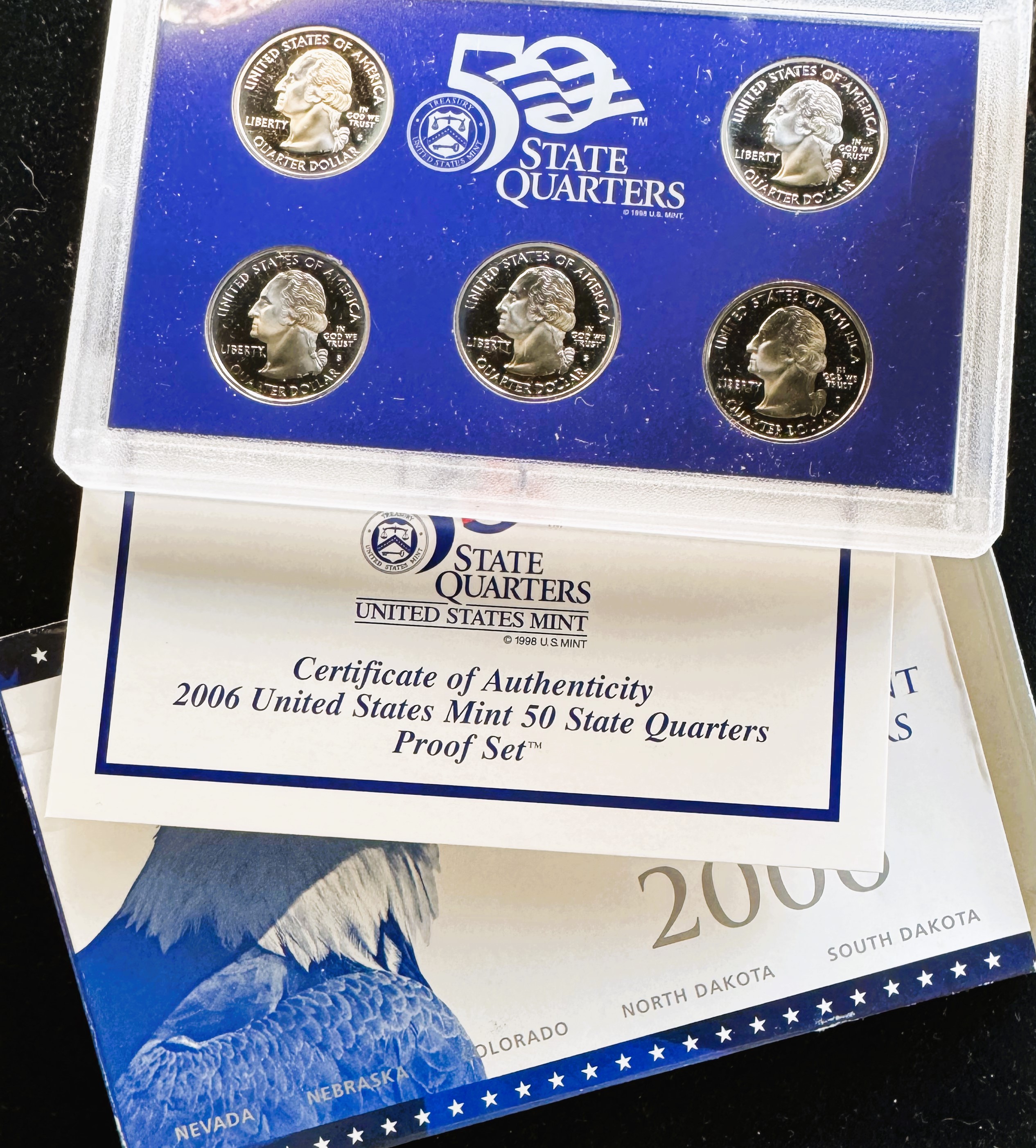 2006 U.S. MINT 50 STATE QUARTERS PROOF COIN SET, OGP CASE, COA ...