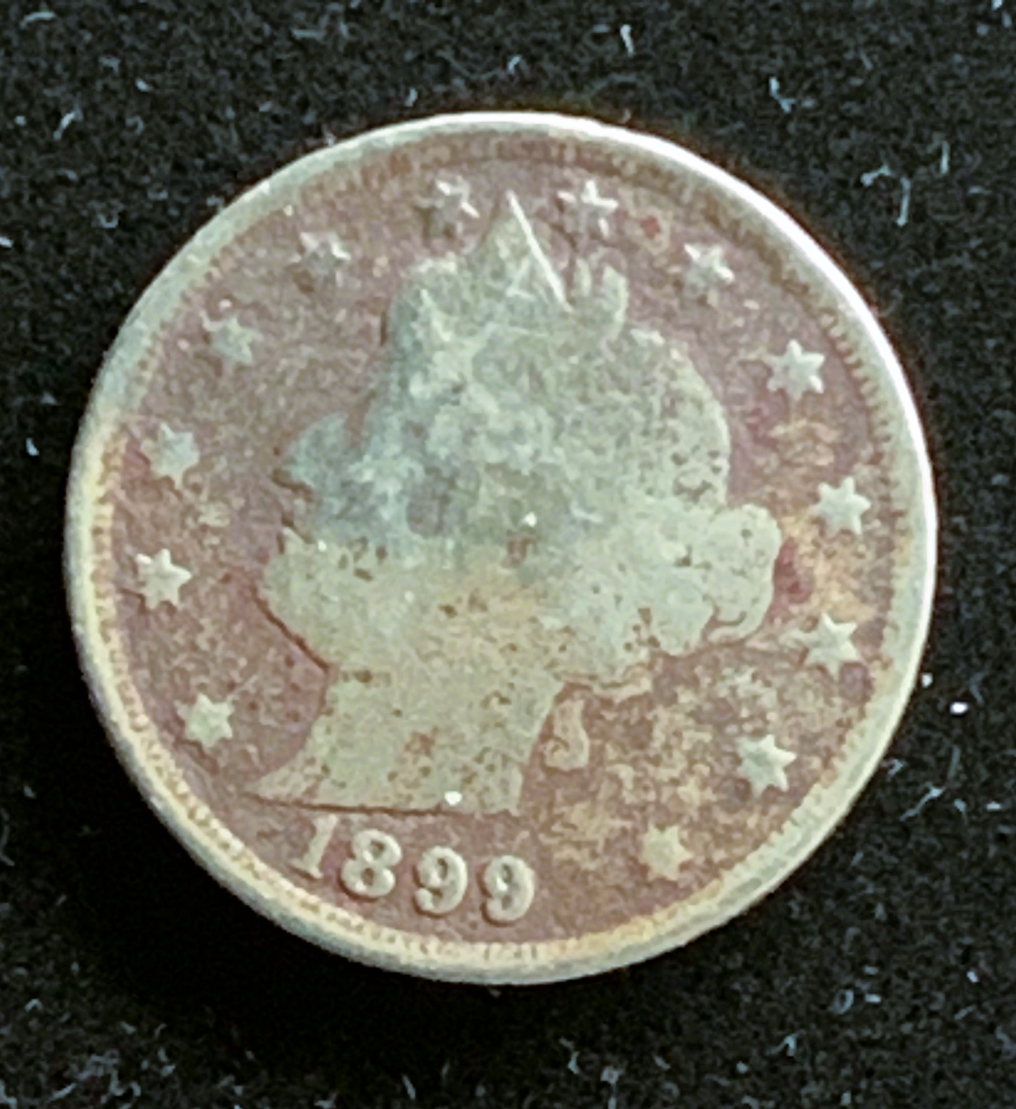 1899 V NICKEL, LOTS OF DETAIL, NICE OLD COIN | Property Room