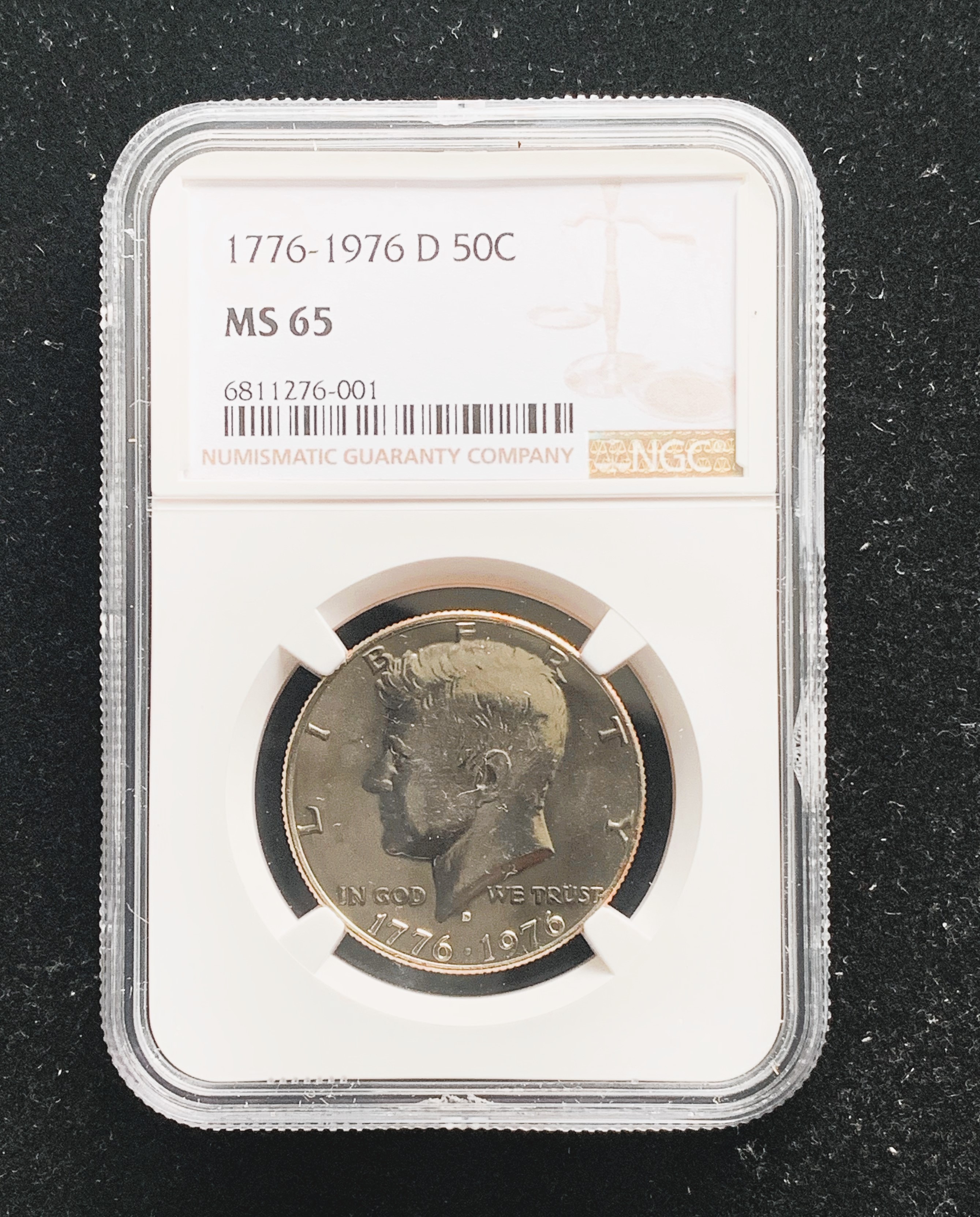 1776-1976-D 50 CENT KENNEDY COIN, NGC GRADED MS 65, BRIGHT SHINY, GEM ...