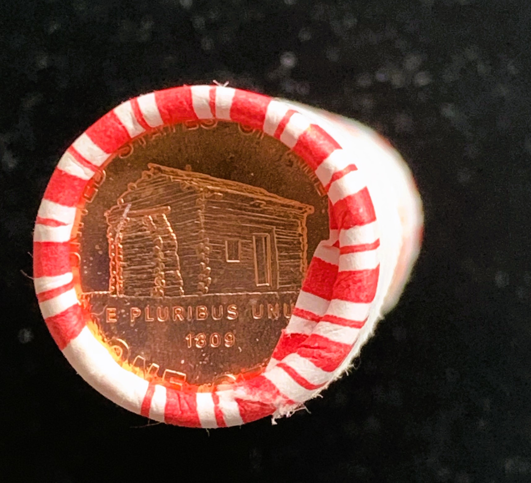 2009-P ROLL OF 50 BRILLIANT UNCIRCULATED LINCOLN CENT COINS, LOG CABIN ...