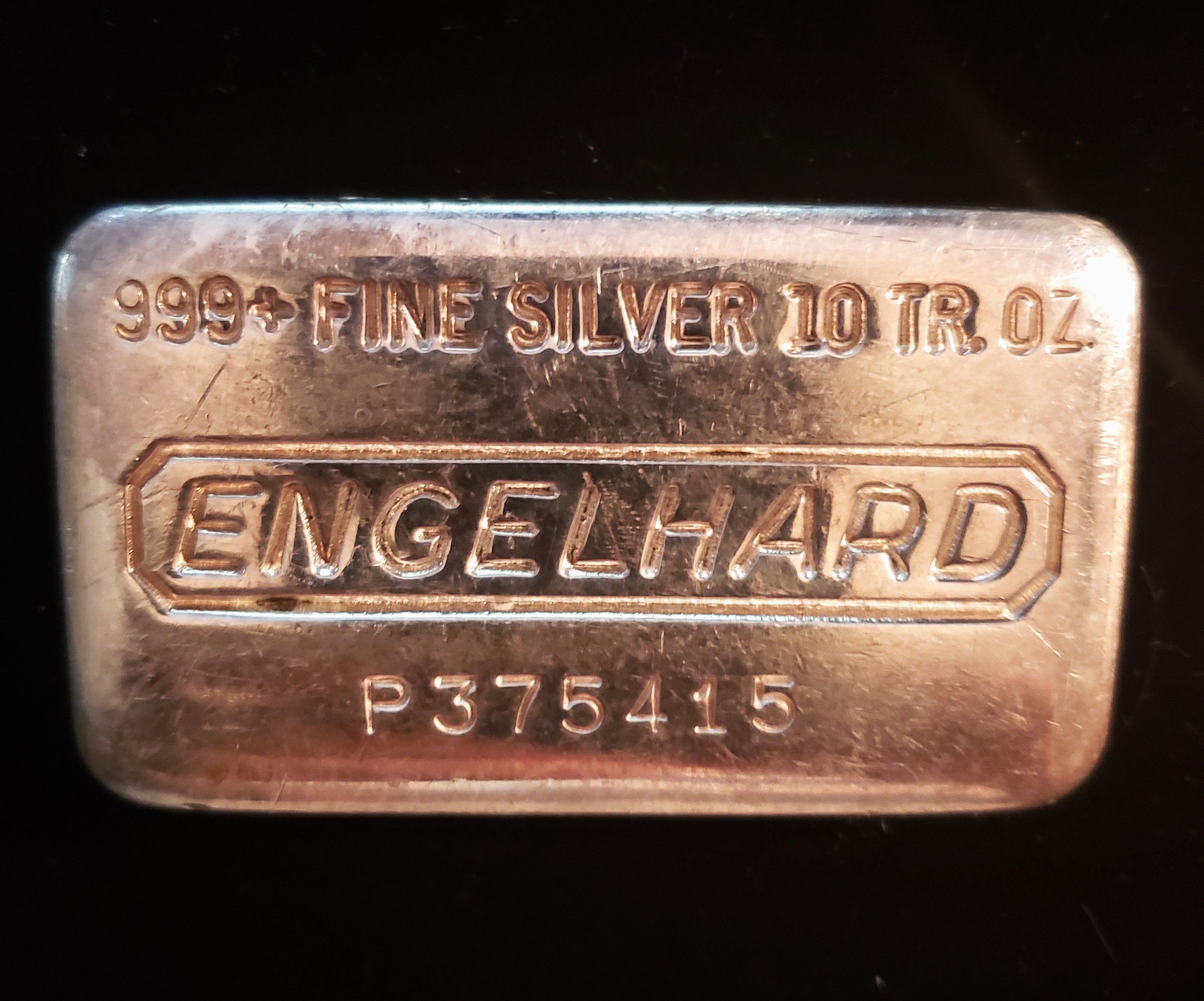 Vintage 10 OZ ENGELHARD Silver Bar | Property Room