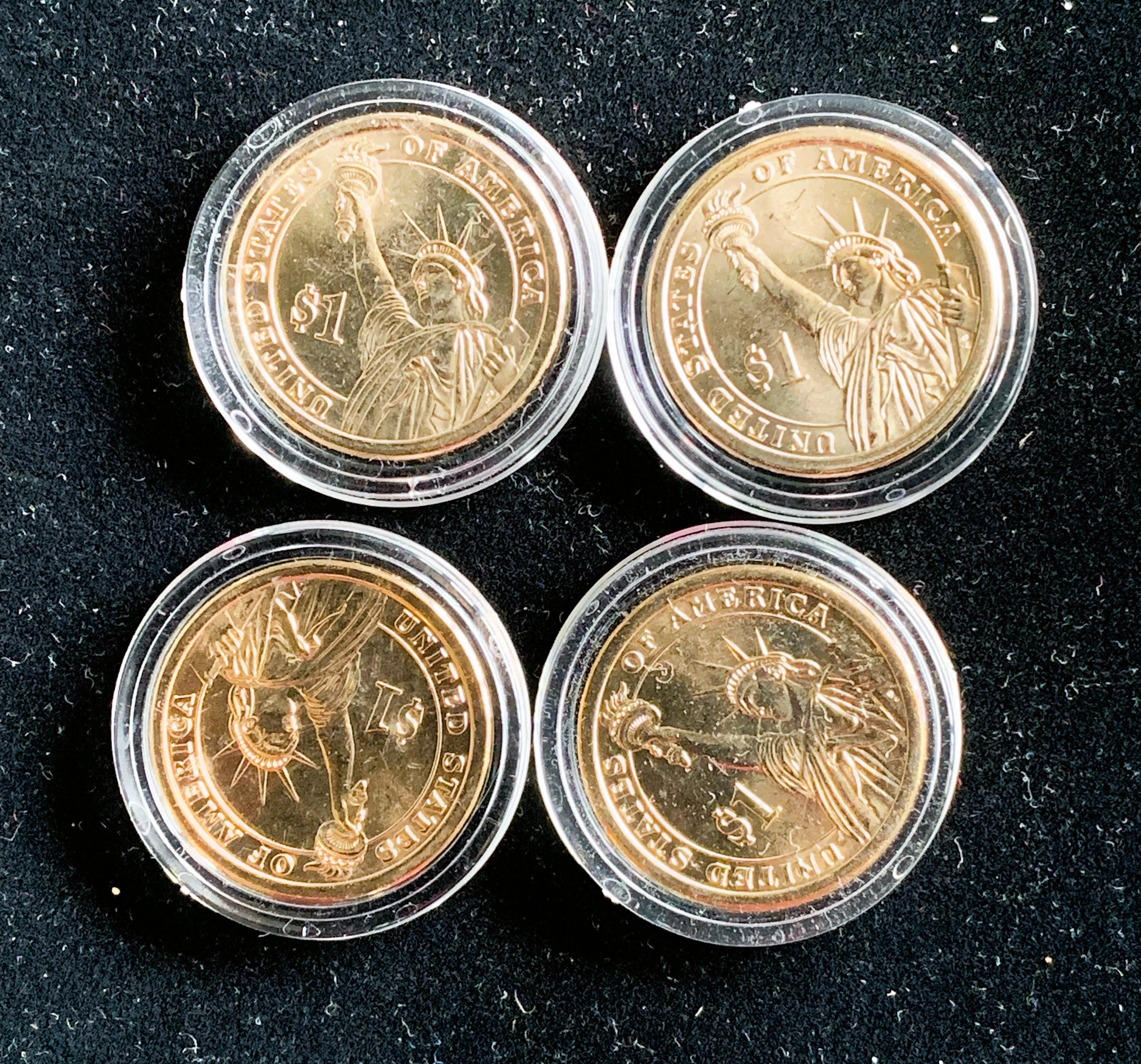 $1 DOLLAR GOLD TONED PRESIDENTIAL COLLECTION UNCIRCULATED IN CAPSULE (4 ...