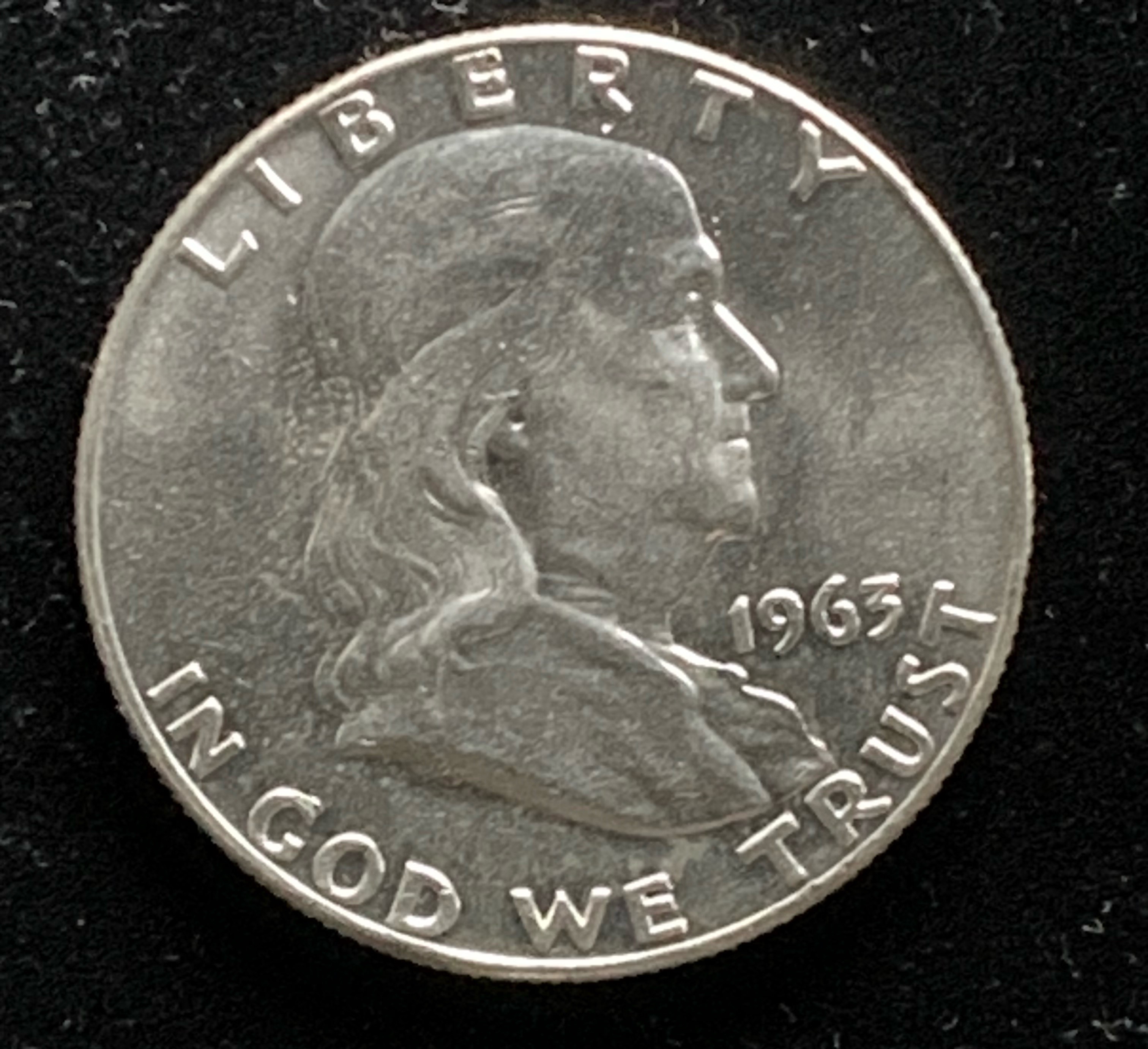 1963 FRANKLIN SILVER HALF DOLLAR BRILLIANT UNCIRCULATED GEM COIN ...