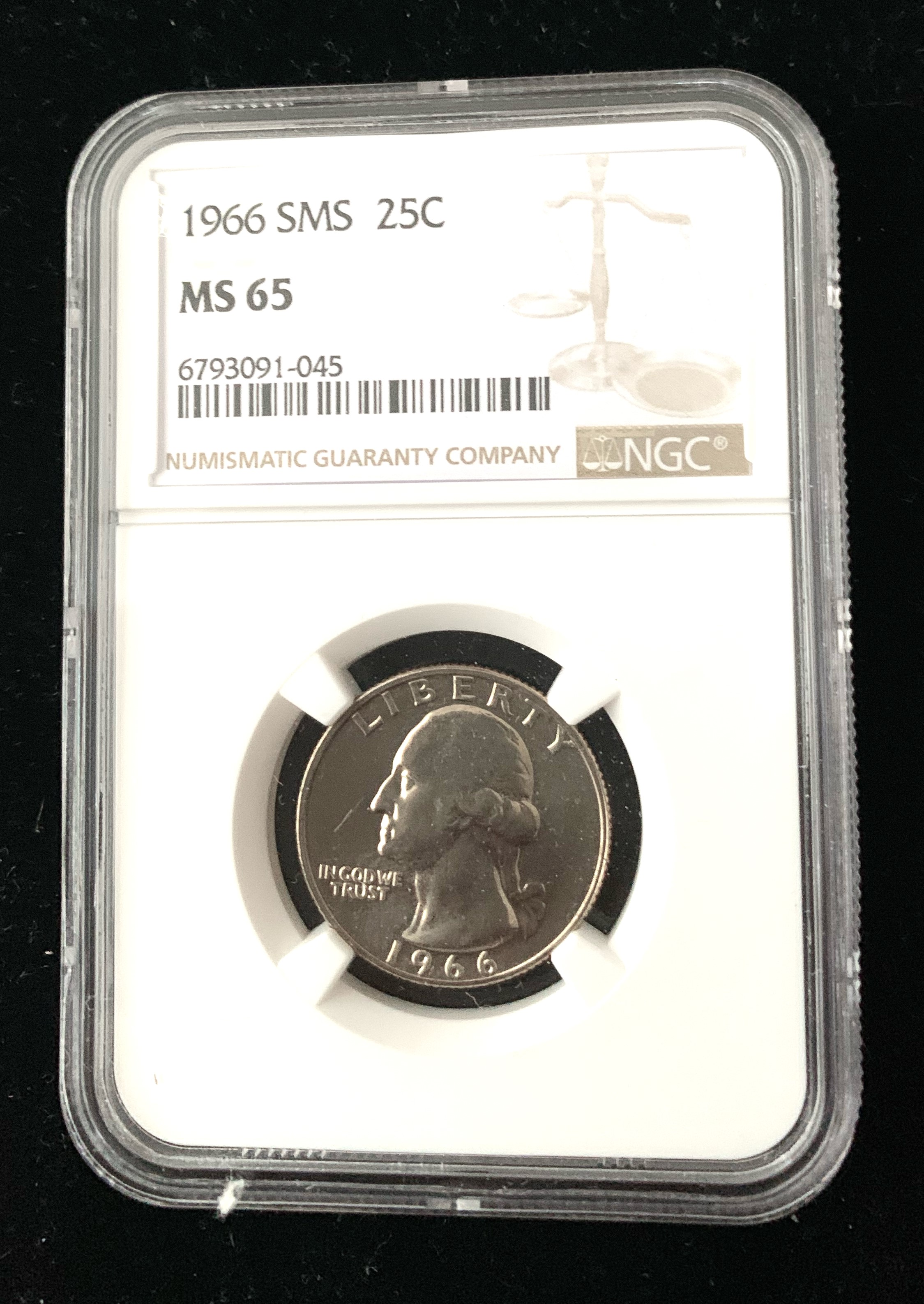 1966 SMS NGC GRADED MS65 QUARTER | Property Room
