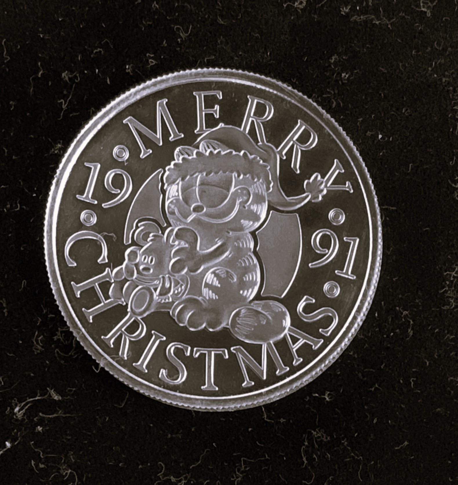 MERRY CHRISTMAS VINTAGE GARFIELD CHARACTERS, LIMITED EDITION 1991 1oz ...