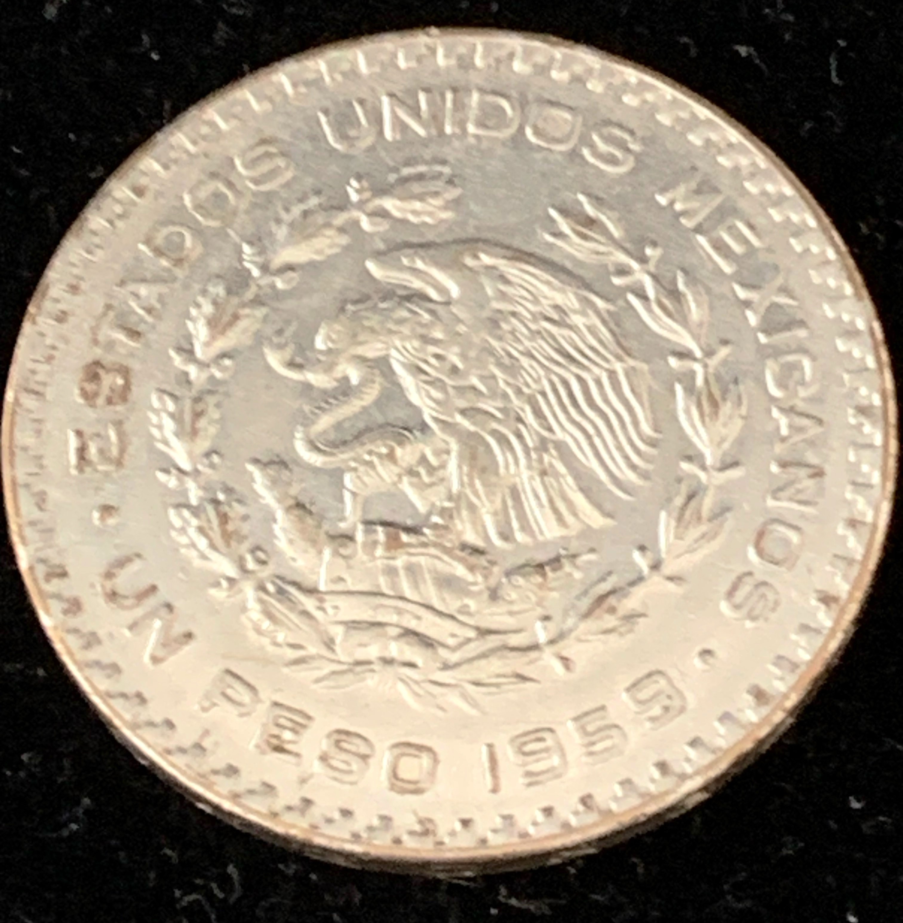 SILVER MEXICO ONE PESO 1959 SILVER COIN | Property Room