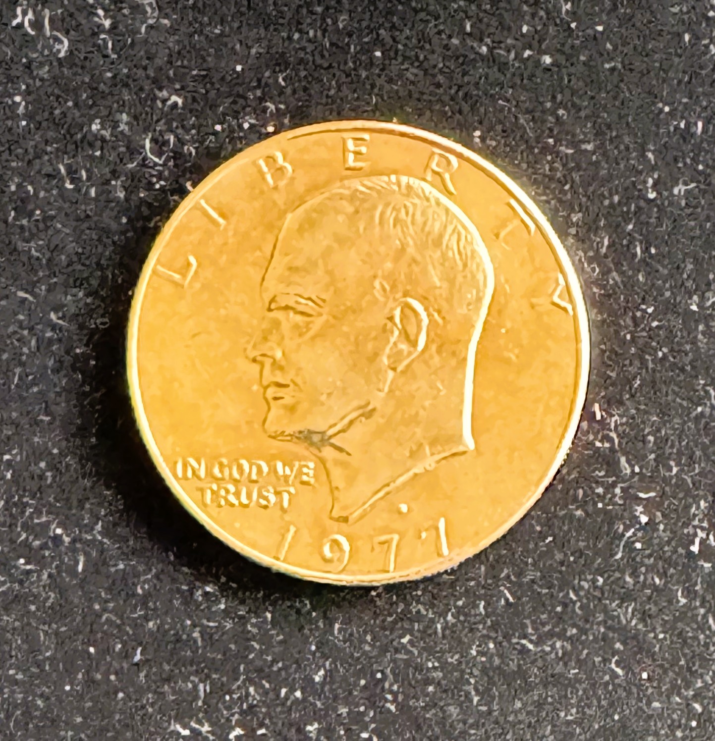 1977-D EISENHOWER 24K GOLD PLATED DOLLAR AU BRIGHT LUSTER COIN ...