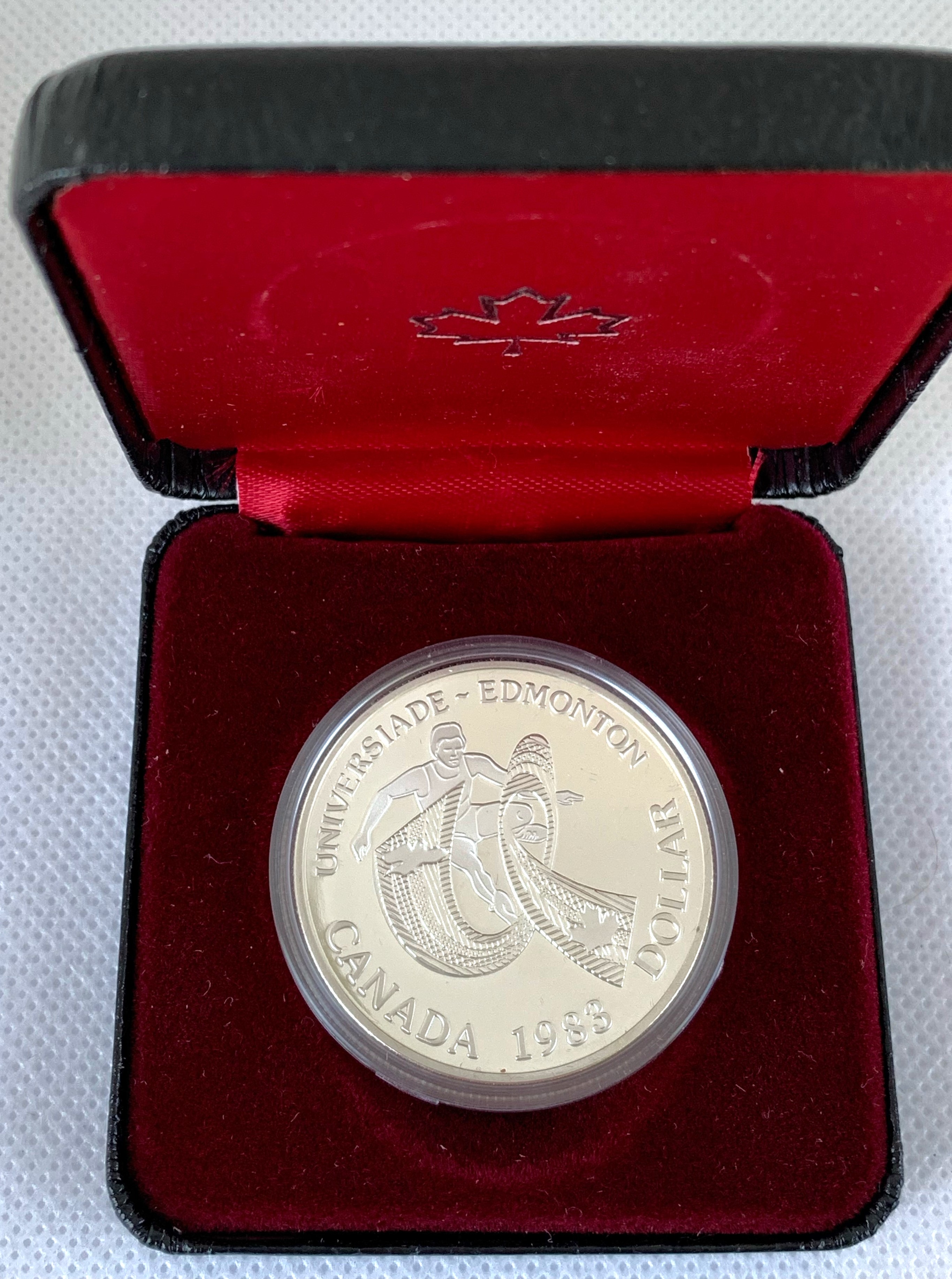 CANADA SILVER PROOF DOLLAR 1983 EDMONTON UNIVERSIADE W/ORIG PKG | Property Room