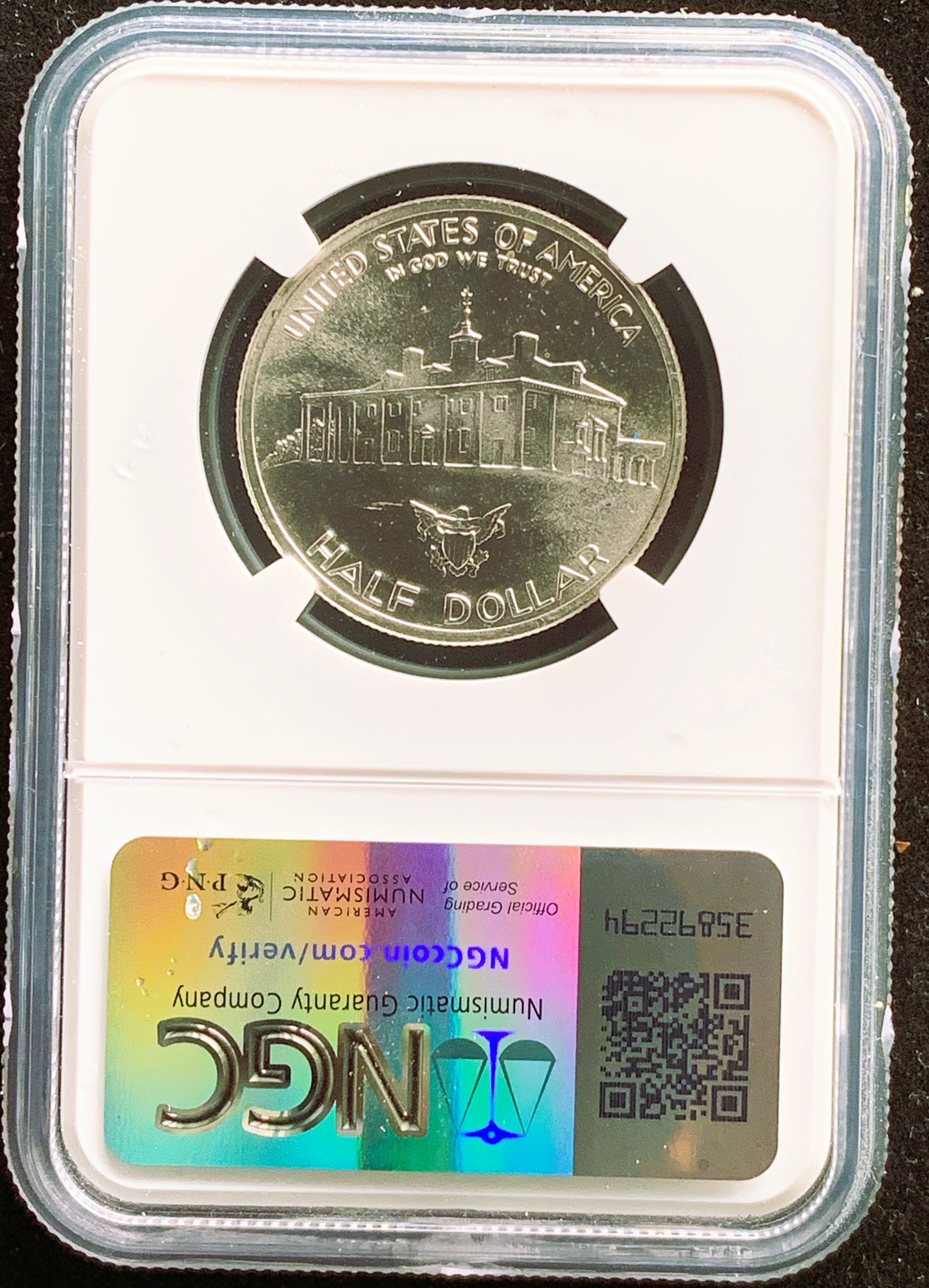 1982 D GEORGE WASHINGTON 50C, NGC GRADED MS 66 IN THE SLAB, BU ...