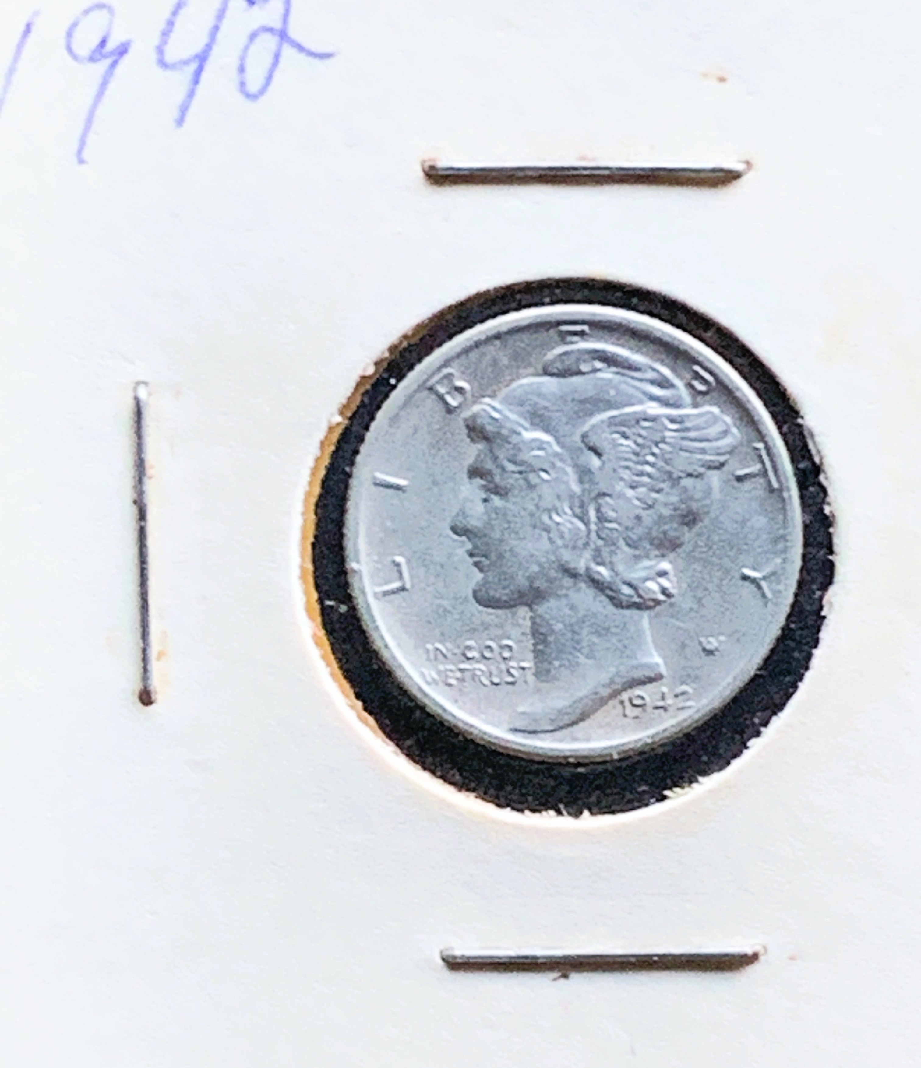 1942 SIVER MERCURY DIME, A REALLY NICE BRIGHT SHINY COIN WITH LOTS OF ...