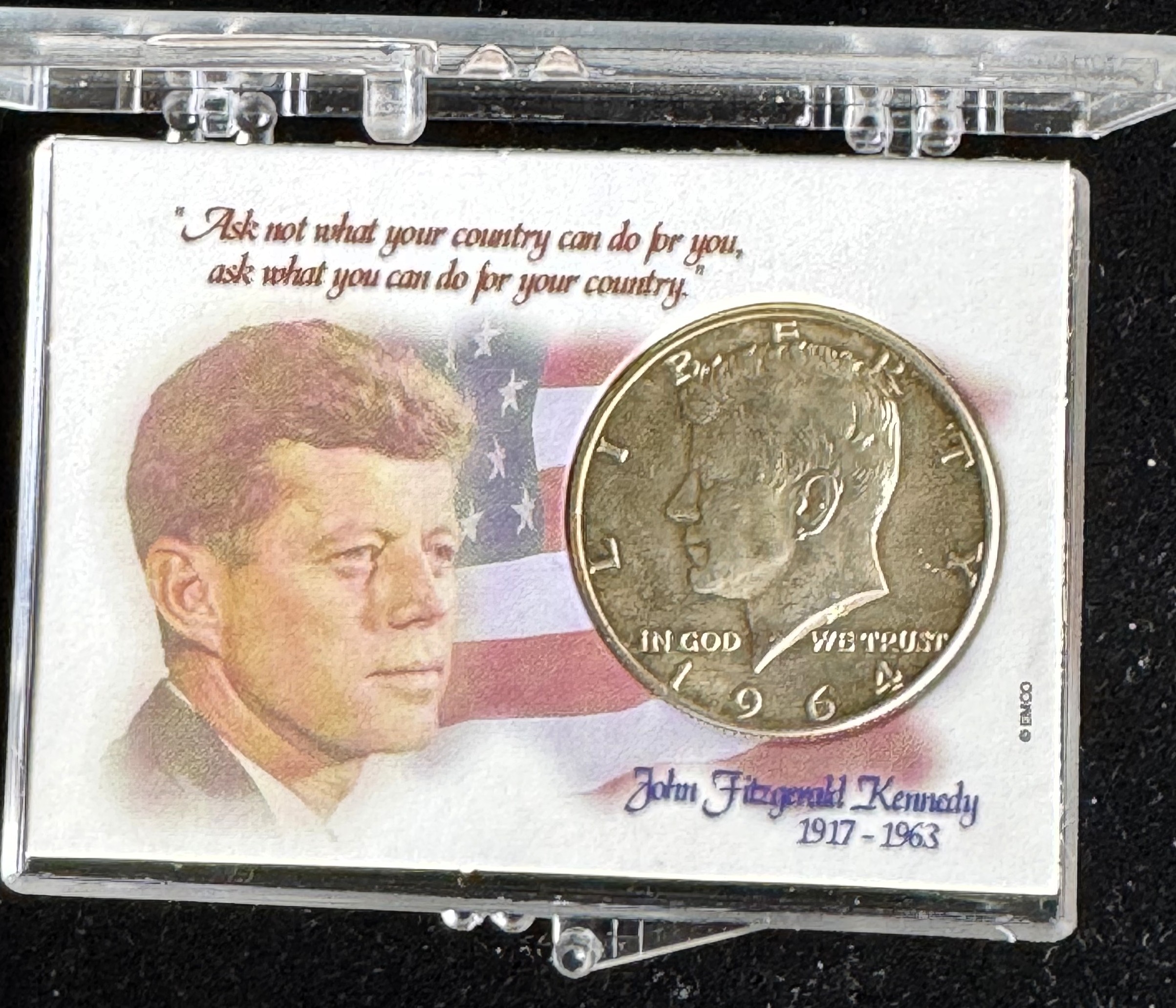 1964-D KENNEDY SILVER HALF DOLLAR COIN, NICE, IN A KENNEDY CASE ...