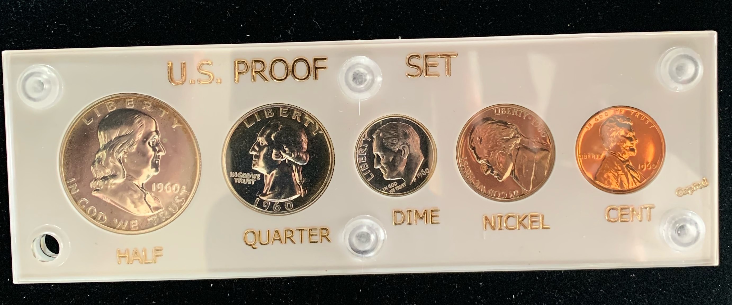 1960 US MINT SILVER PROOF SET W/ NICE SLIGHT TONNING, HIGH GRADE ...