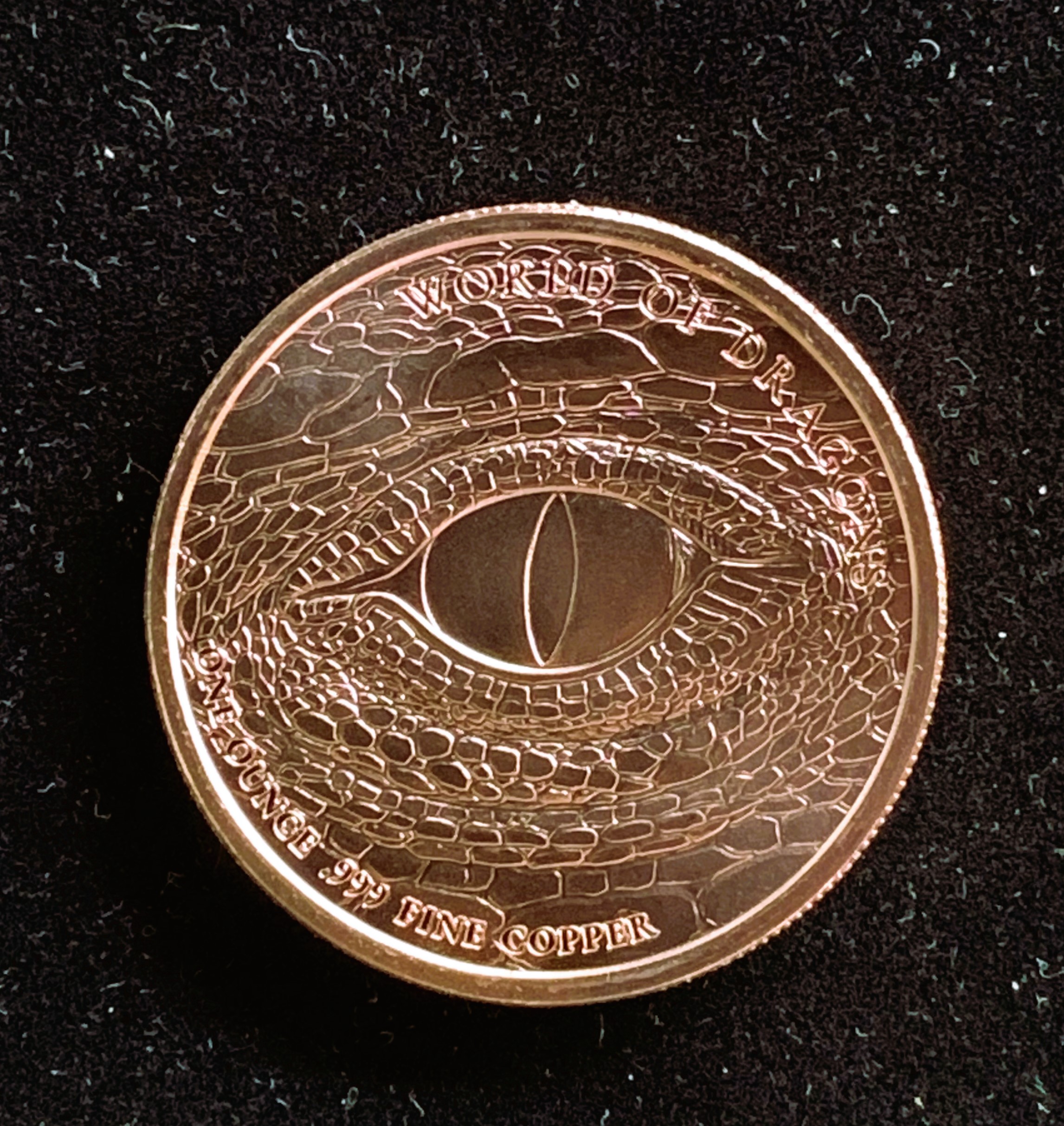 EYE OF THE DRAGON, WORLD OF DRAGON LIBERTY, 1oz .999 FINE COPPER ...