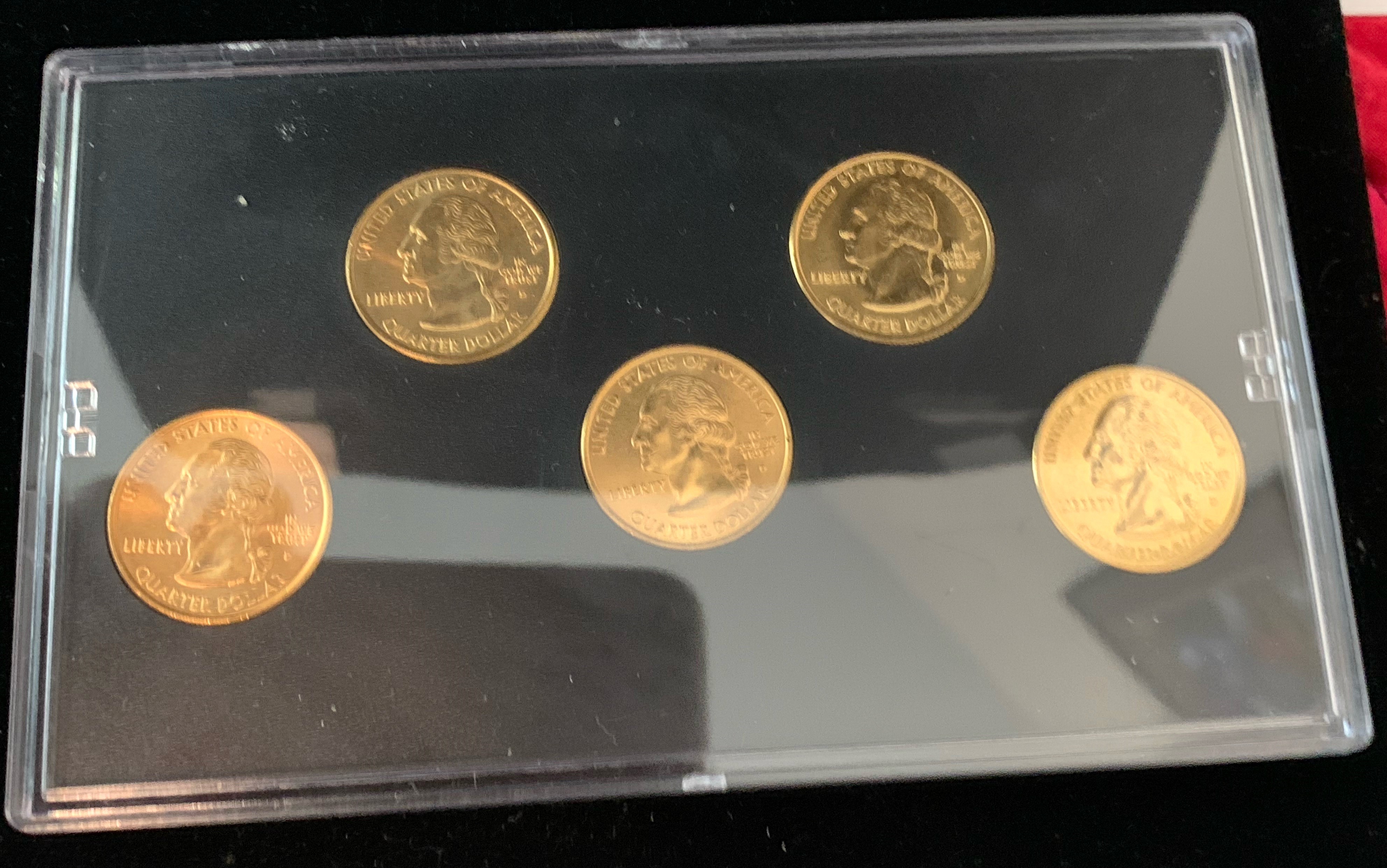 2000 GOLD EDITION STATE QUARTER COLLECTION (GOLD LAYERED 6 COINS) UNC ...