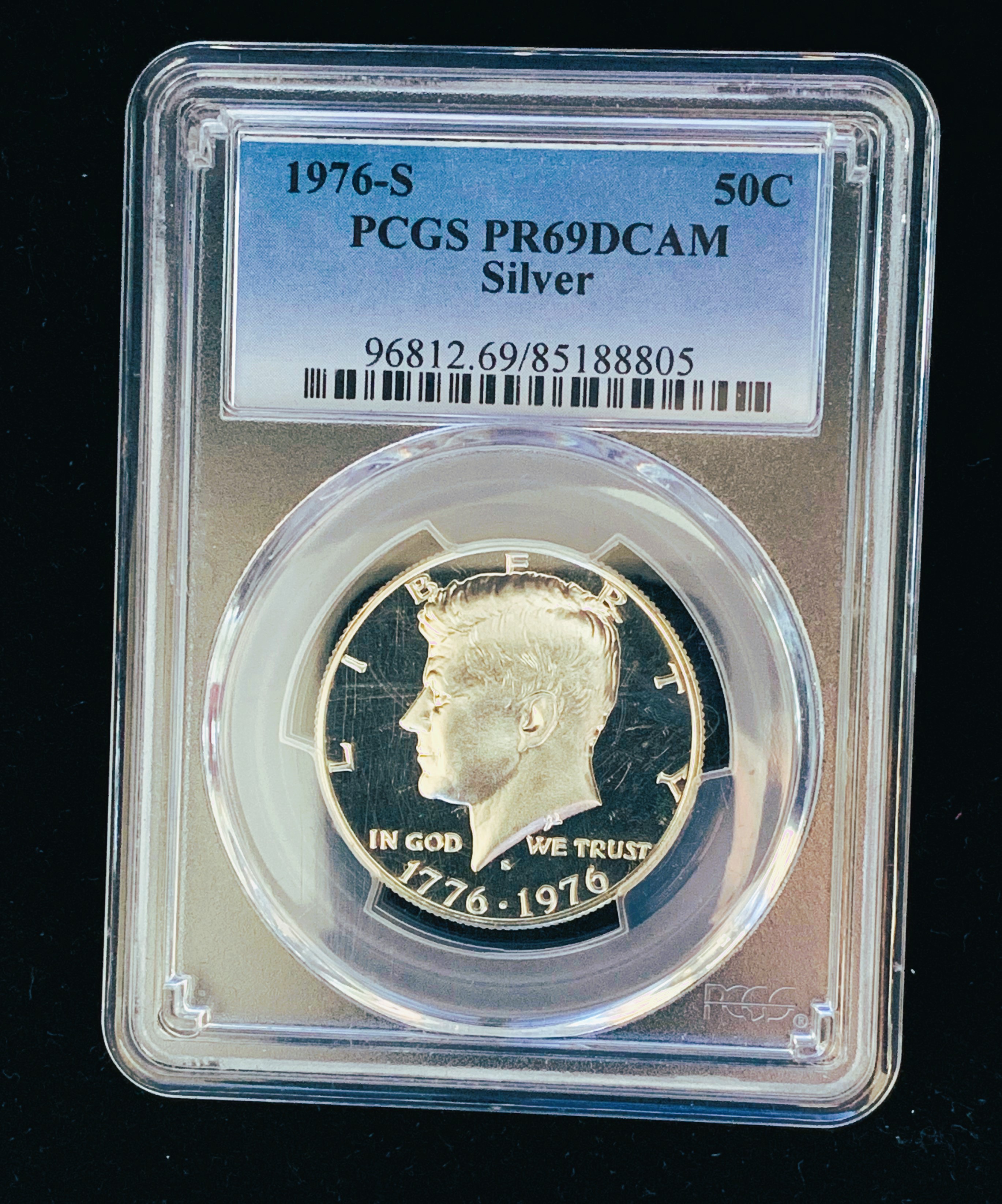 1976-S PCGS GRADED SILVER PROOF DEEP CAM 50C, 200 YEARS FREEDOM COMM ...