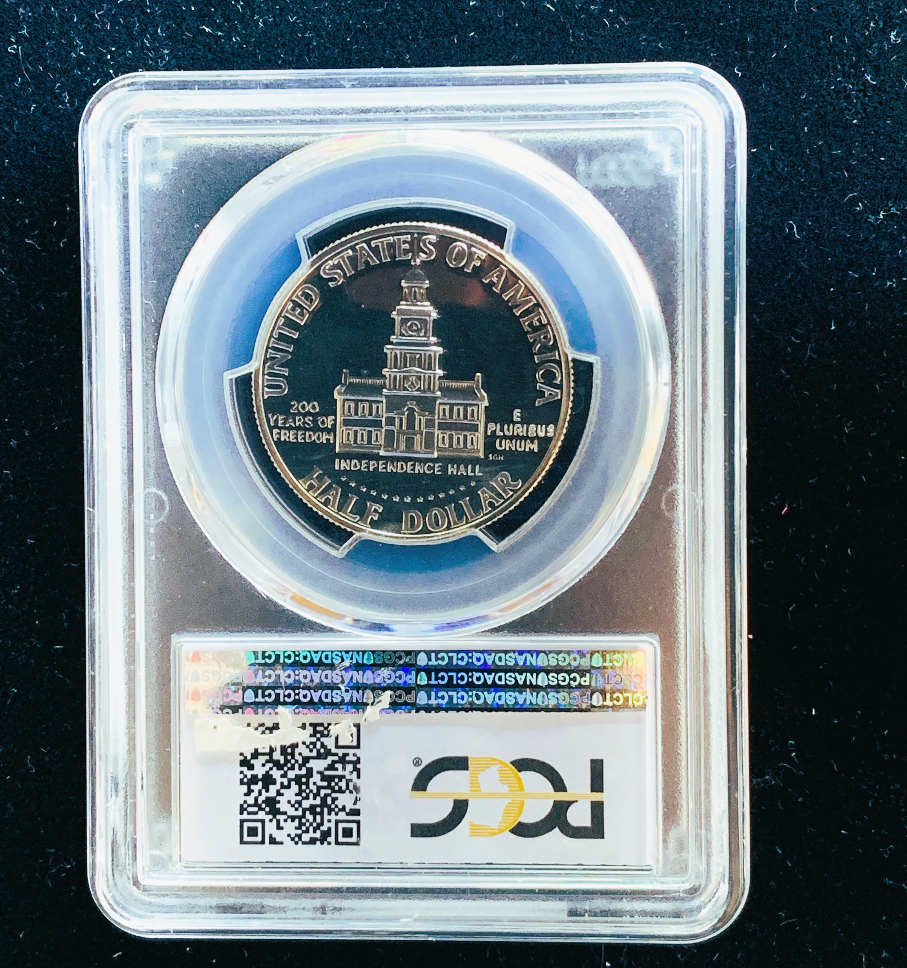 1976-S PCGS GRADED SILVER PROOF DEEP CAM 50C, 200 YEARS FREEDOM COMM ...