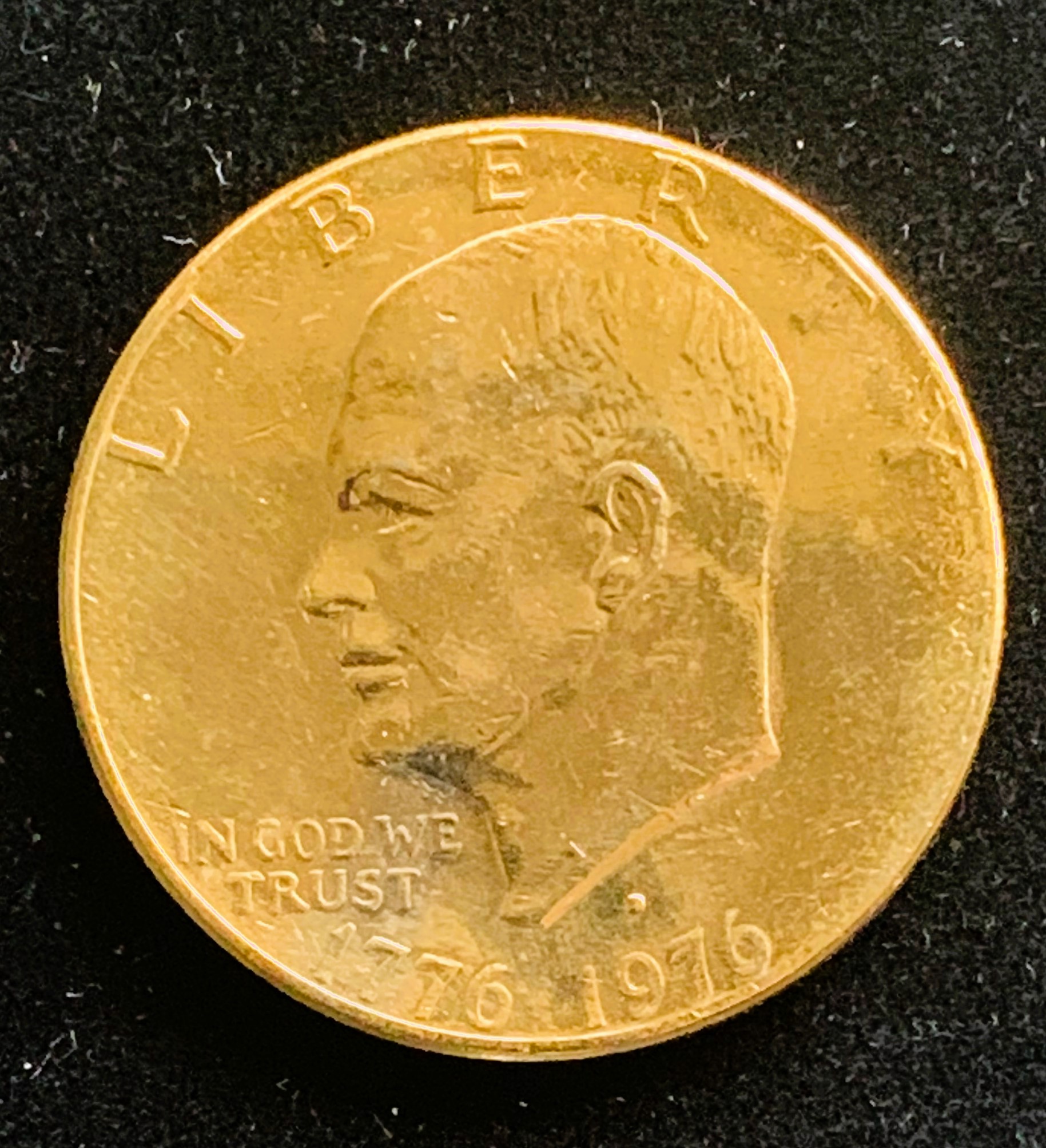 1976-D EISENHOWER UNCIRCULATED $1 DOLLAR GOLD LAYERED COIN, BRIGHT ...