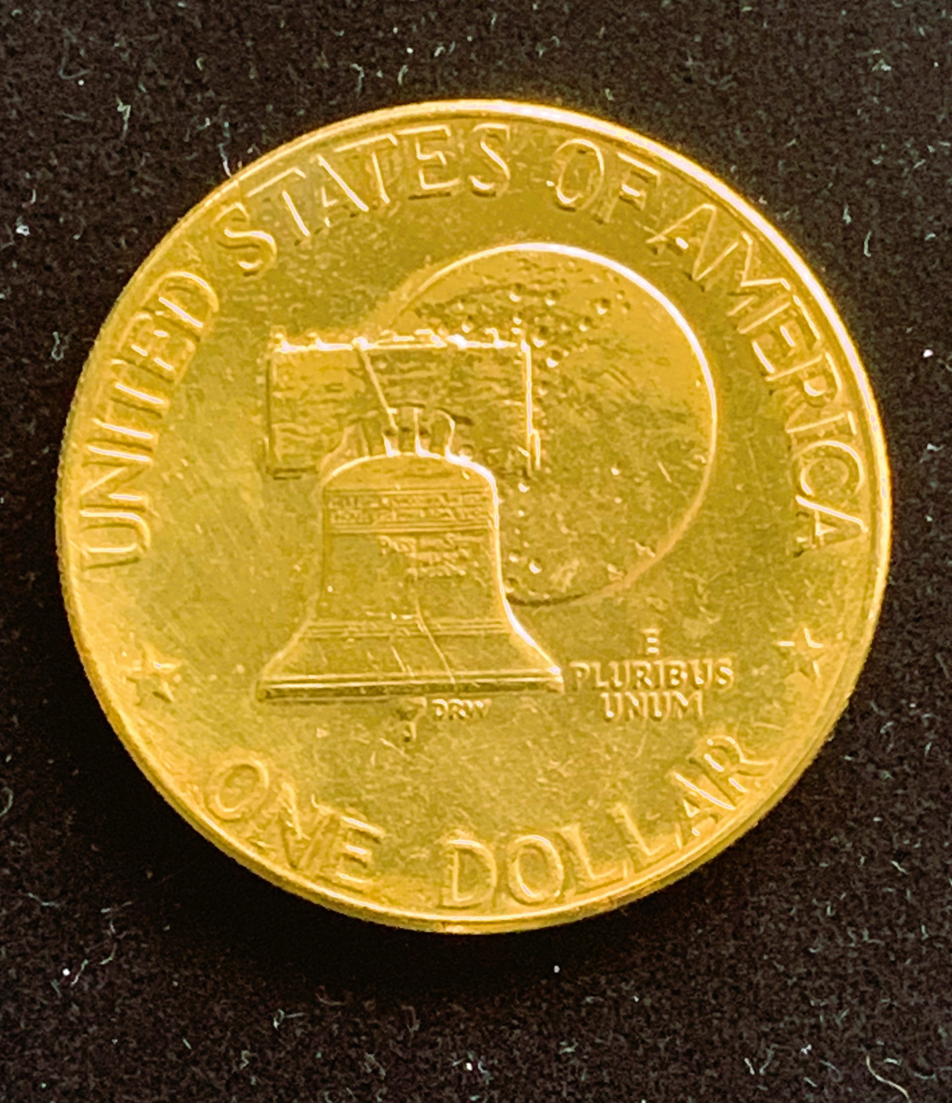 1976-D EISENHOWER UNCIRCULATED $1 DOLLAR GOLD LAYERED COIN, BRIGHT ...