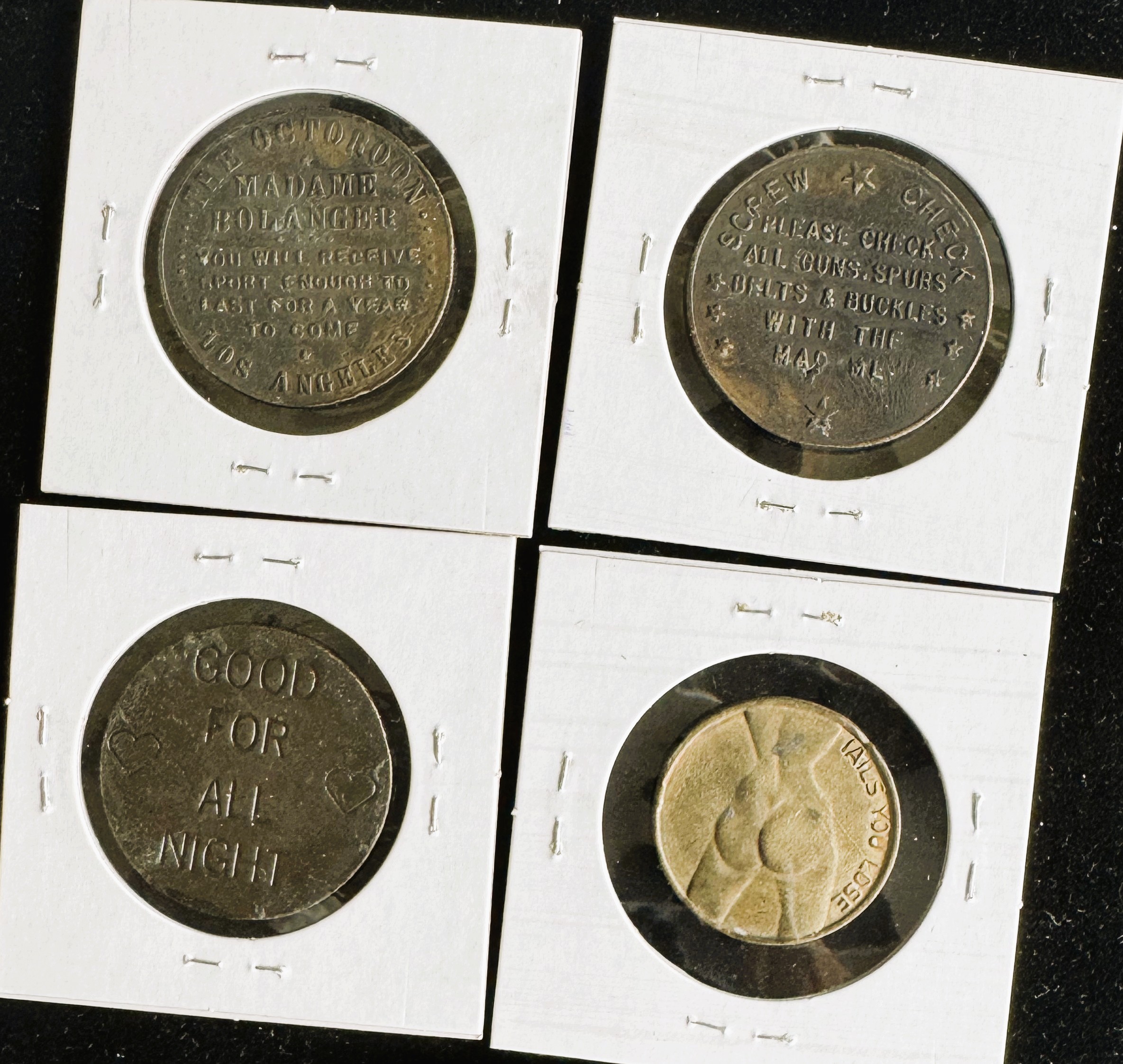 BROTHEL OLD RARE TOKENS BRASS QUALITY COINS, FROM TEXAS, L.A, ATLANTA ...