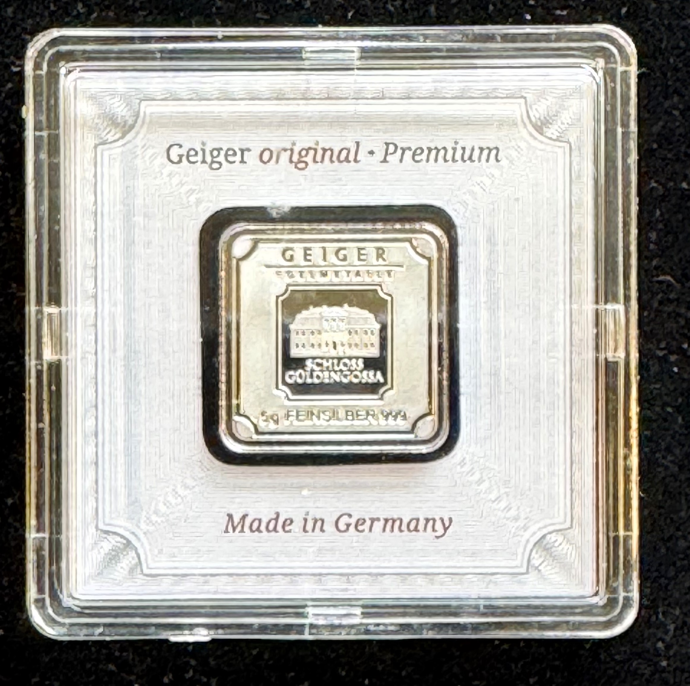 GERMANY 5g .999 PURE SILVER GEIGER EDELMETALLE BAR COIN, IN SEALED CASE ...