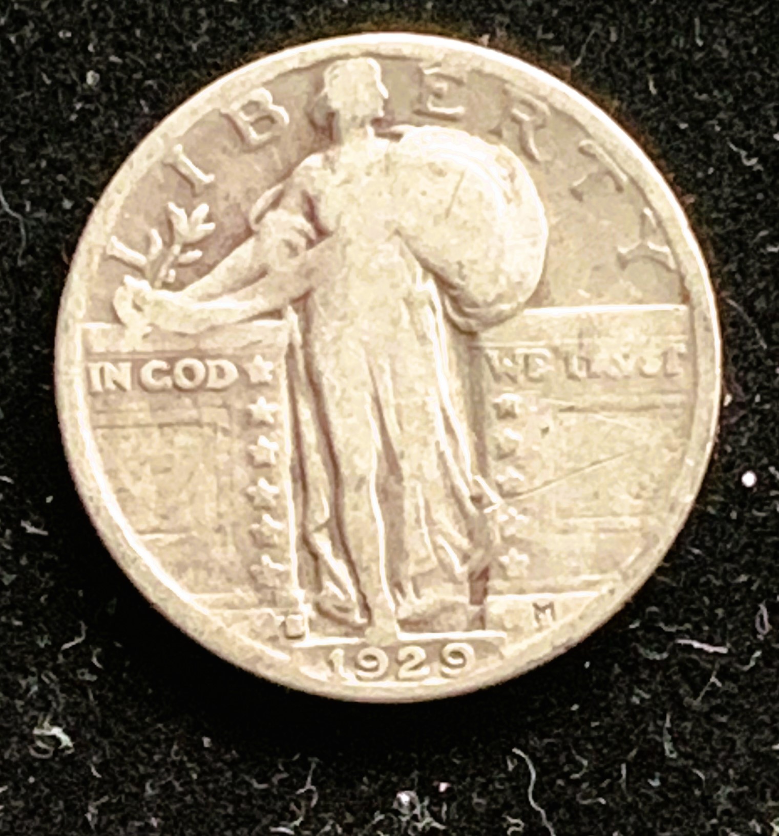 1929-S SILVER STANDING LIBERTY QUARTER COIN, REALLY NICE DETAILS, SHINY ...