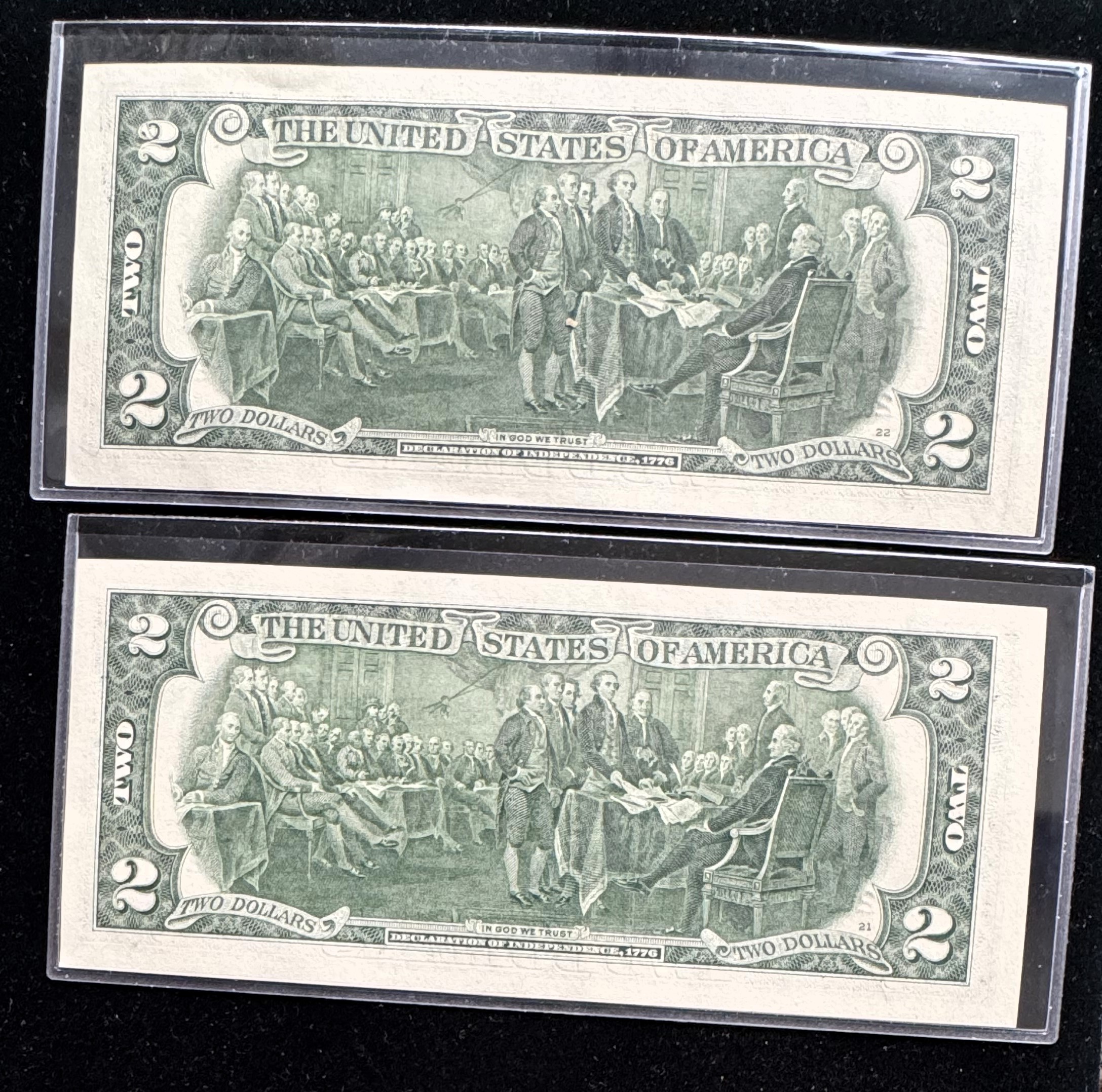 2007 A SERIES $2 DOLLAR BILLS WITH CONSECUTIVE SERIAL NUMBERS, CRISP ...