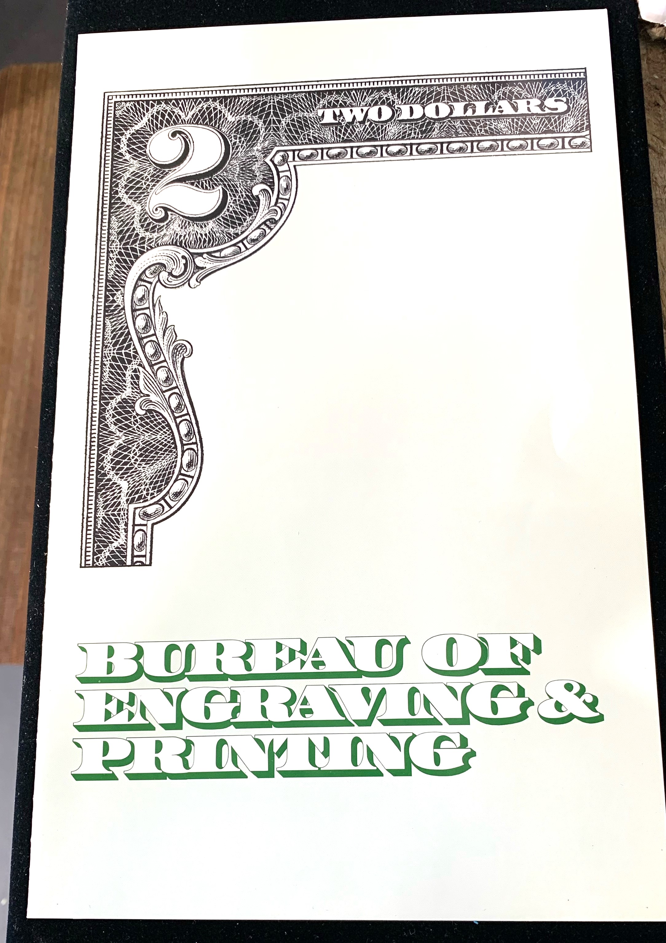 BUREAU OF ENGRAVING & PRINTING UNCUT (4) $2 CRISP UNC BILLS IN ORIG GOV ...