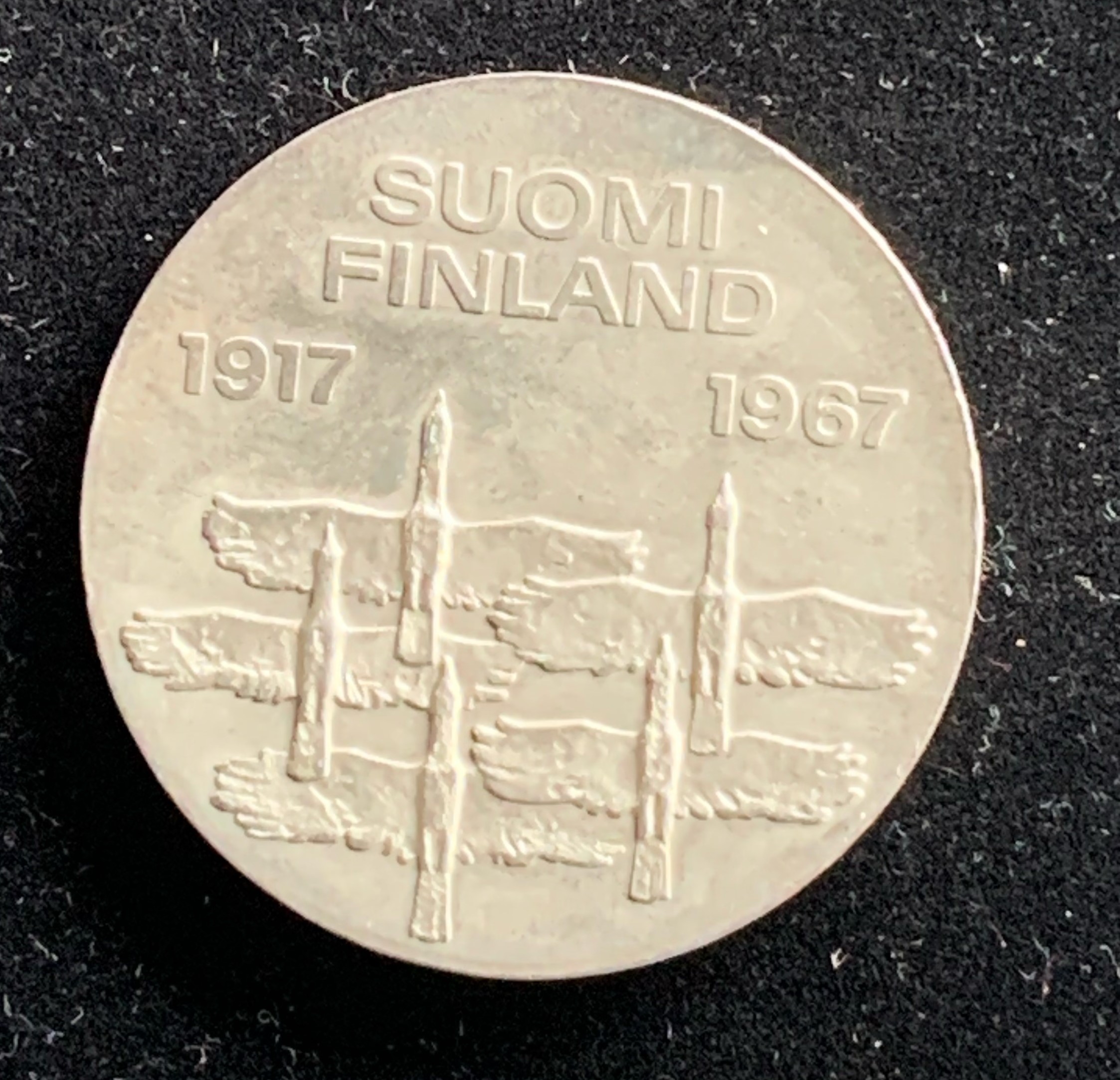 1917-1967 90% FINE SILVER COIN, FINLAND 10 MARKKAA, NICE CONDITION BRIGHT LUSTER | Property Room