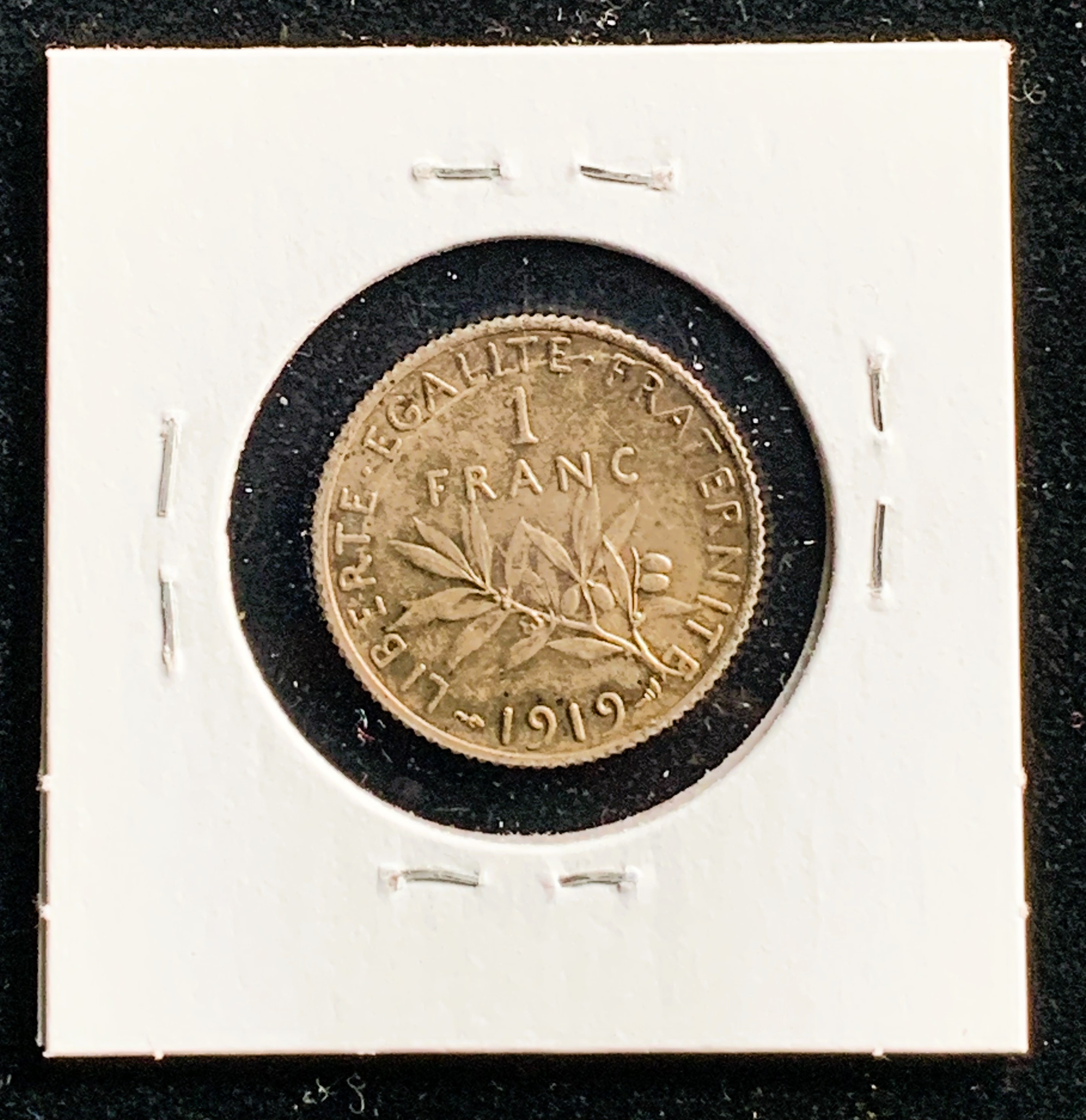 1919 .835 FINE SILVER FRANCE 1 FRANC, BRIGHT LUSTER COIN, LOTS OF ...