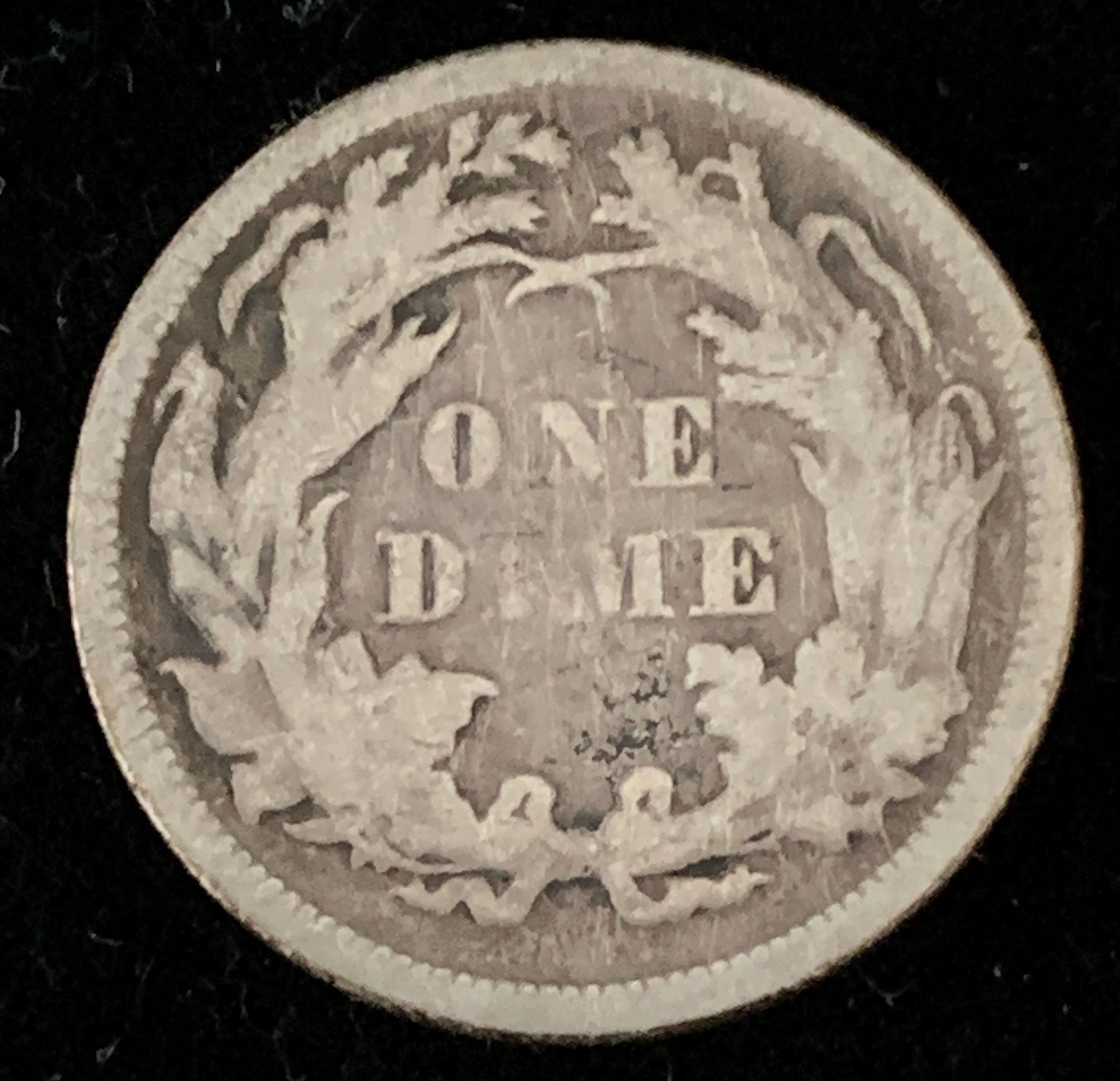 1873 SILVER VINTAGE SEATED DIME SILVER | Property Room
