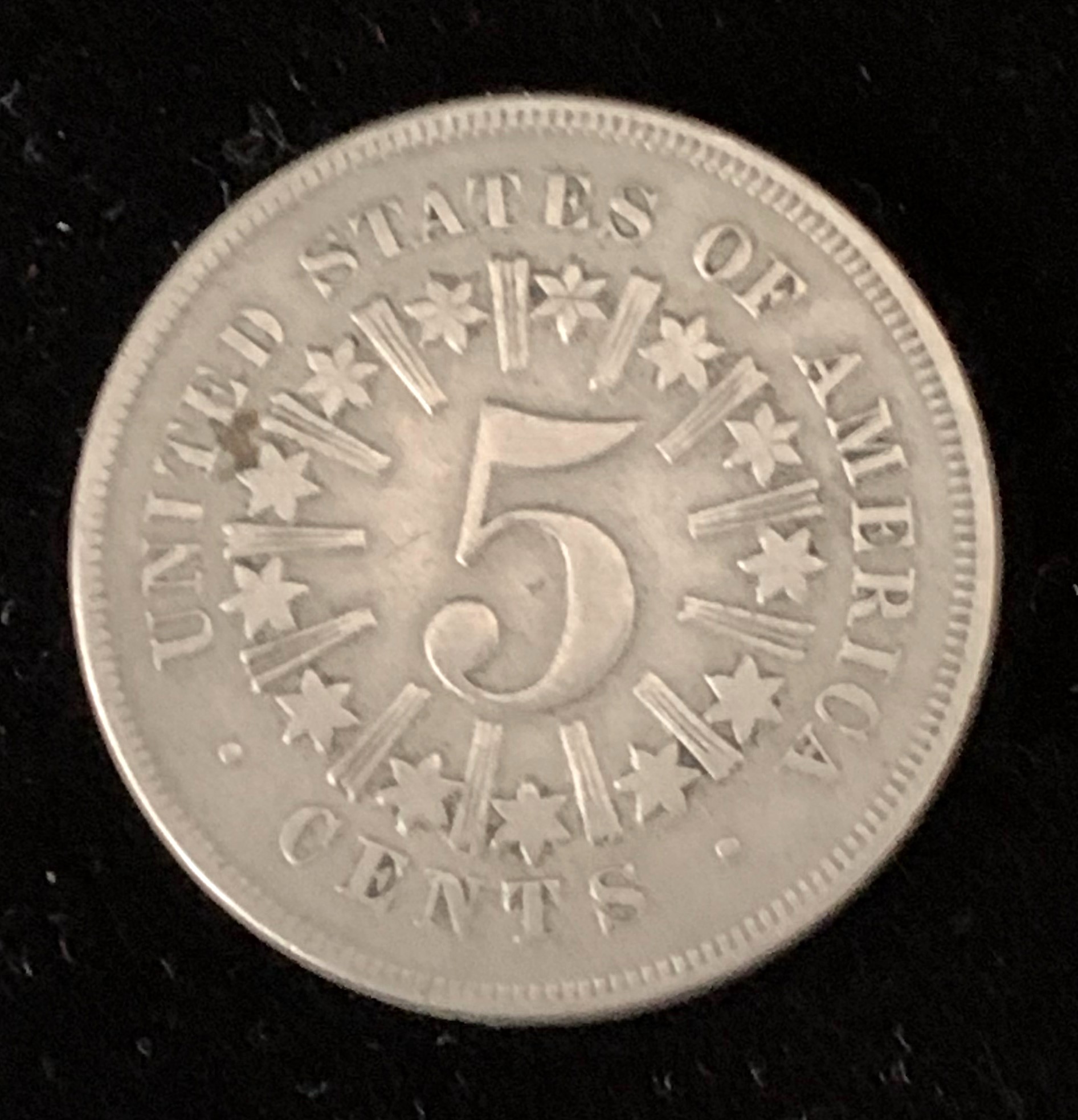 1866 WITH RAYS SHIELD NICKEL | Property Room