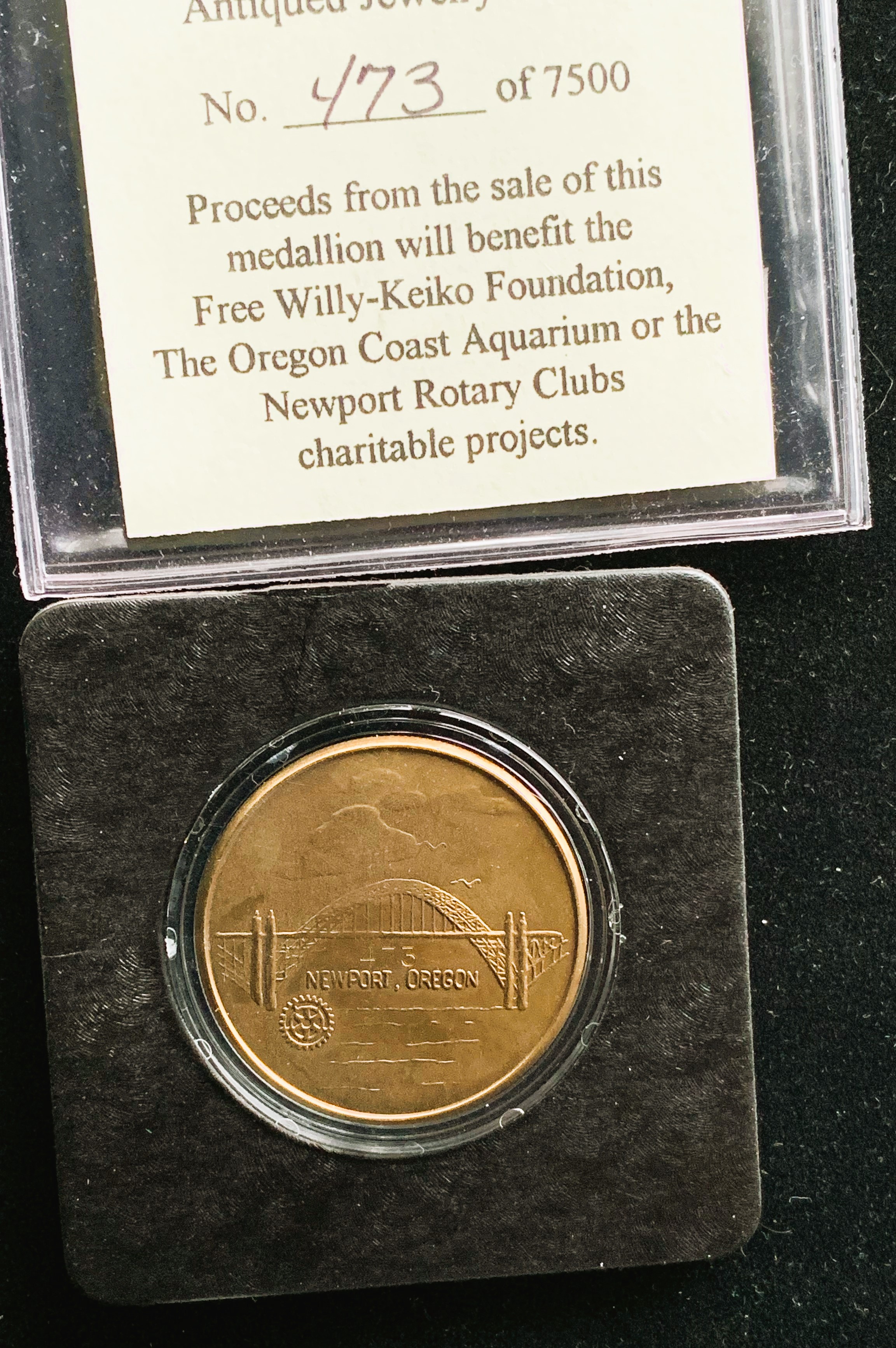 FREE WILLY FOUNDATION, LIMITED EDITION COIN, UNC IN ORIG SEALED PKG ...