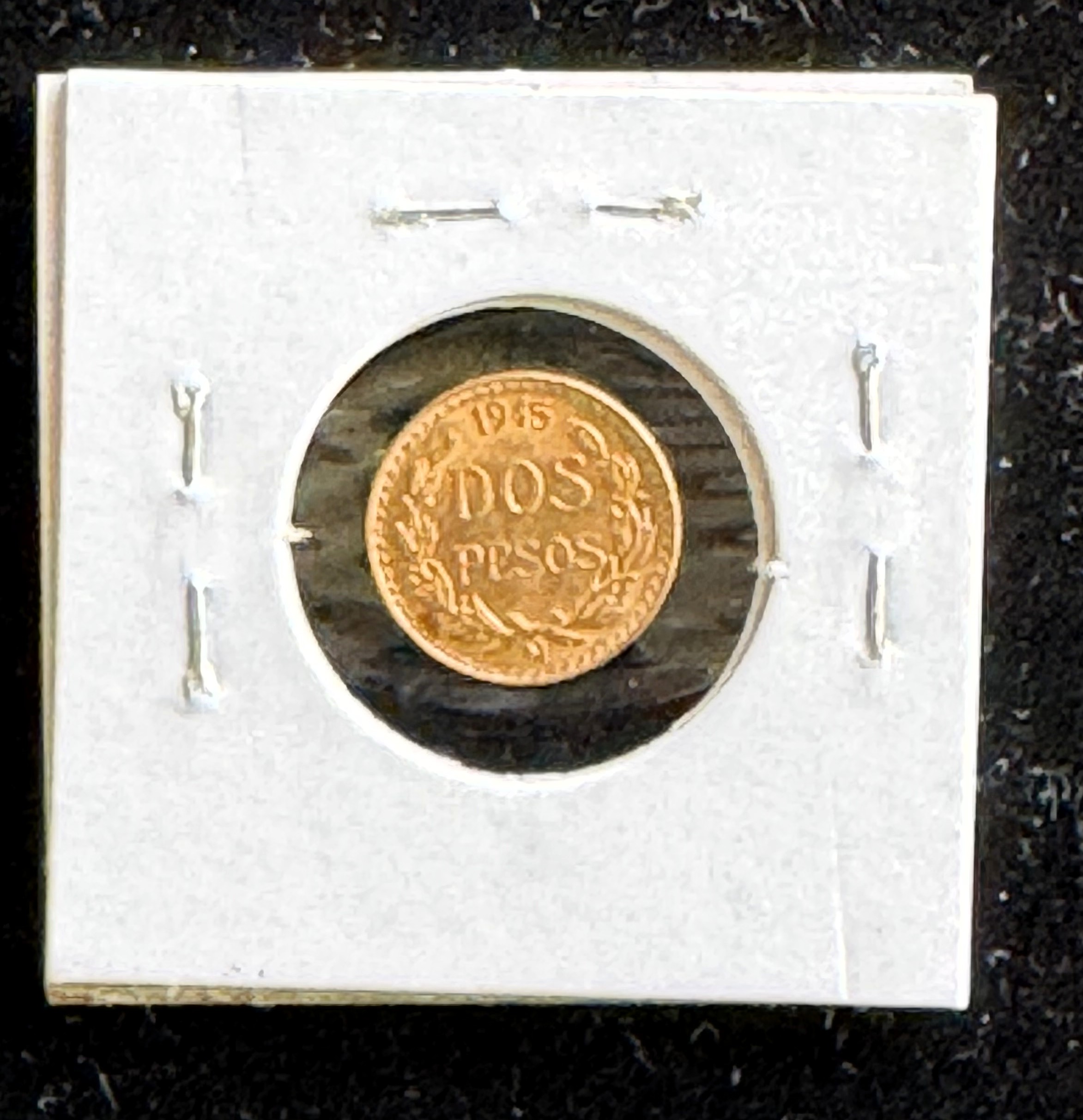 GOLD, MEXICO 1945 DOS PESO COIN, BRIGHT SHINY HIGH QUALITY GOLD | Property Room