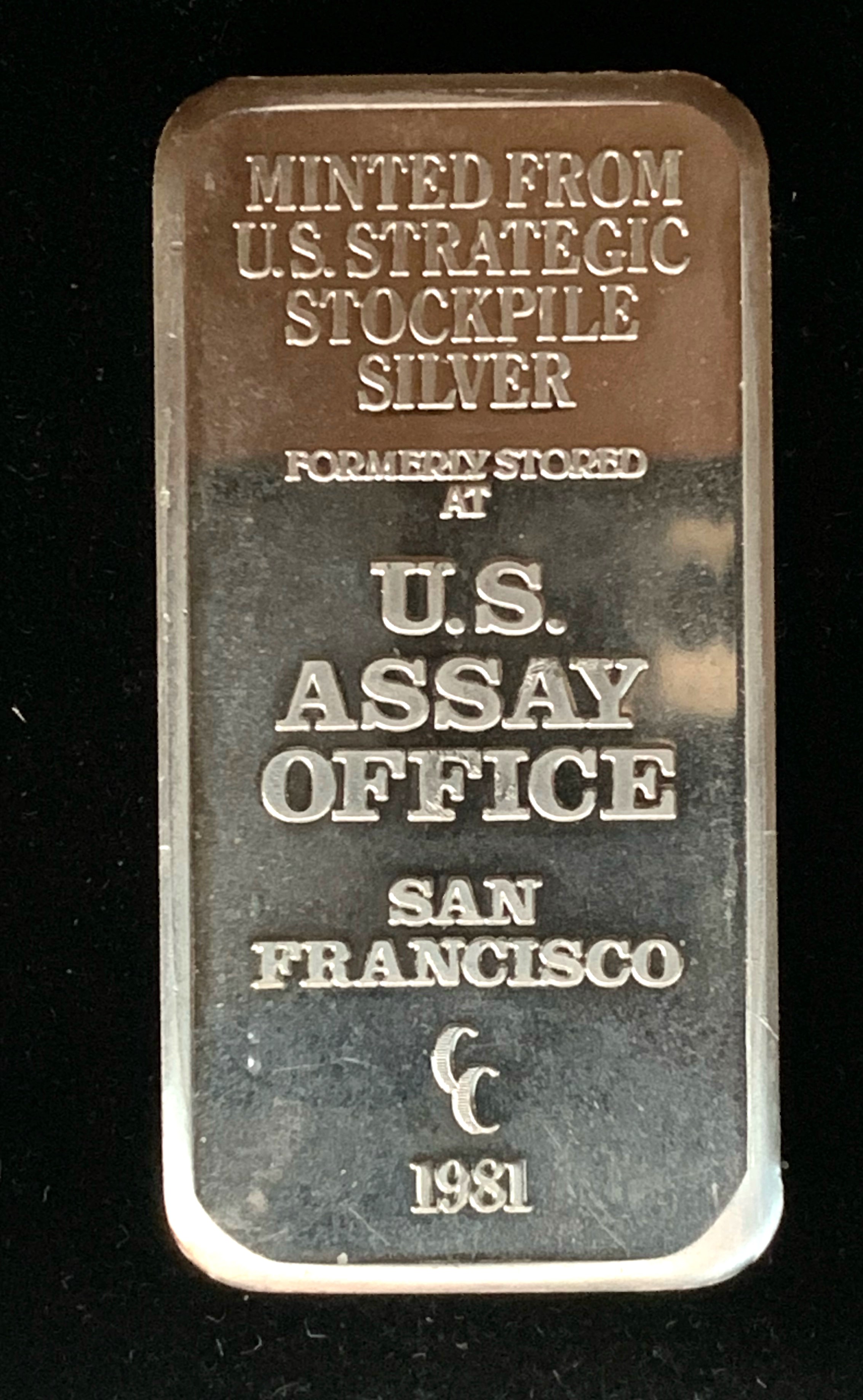 5 Troy Oz Silver Bar .999 Fine Vintage Minted From US Strategic ...