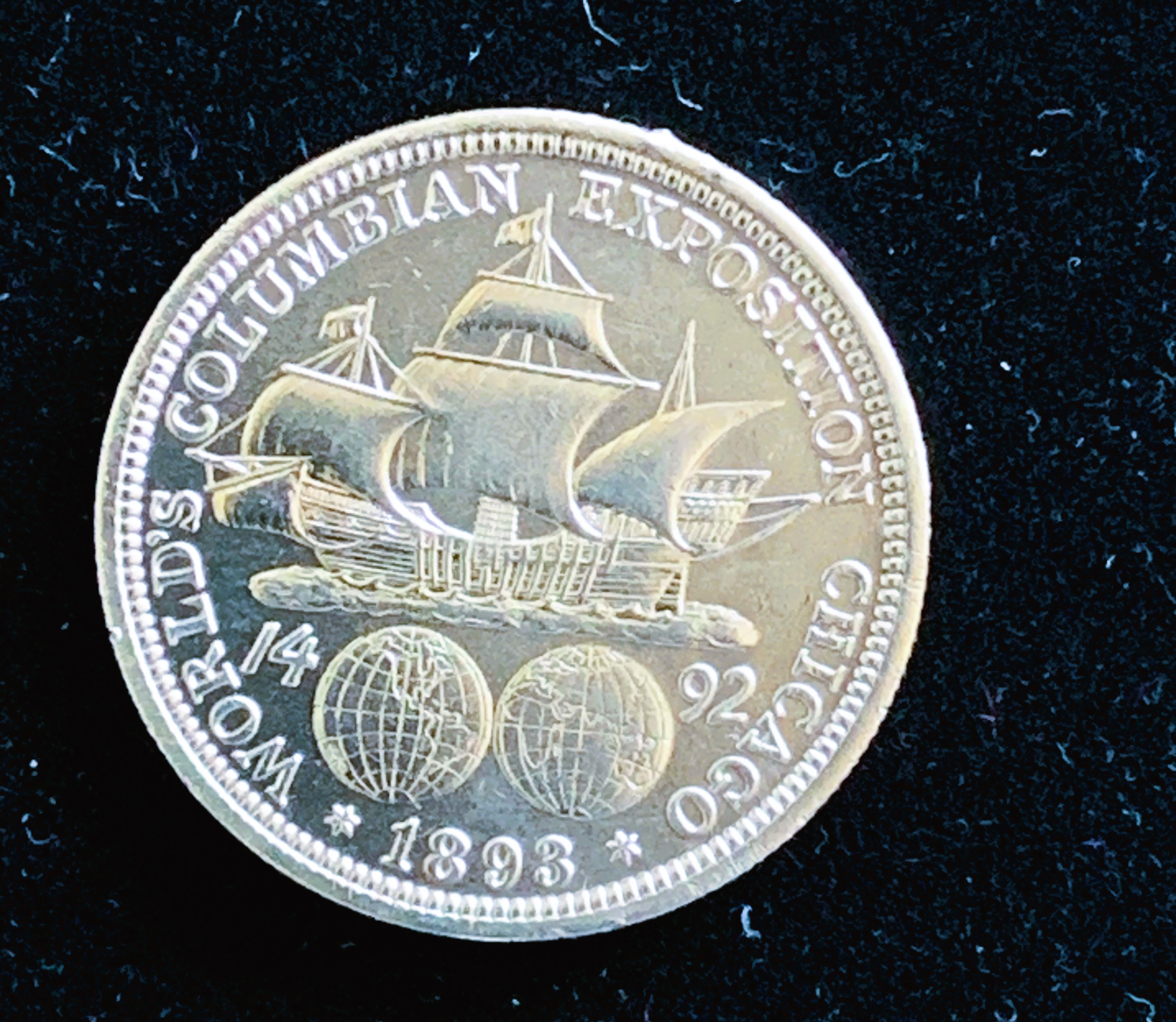 1893 SILVER COLUMBIAN EXPO (CHICAGO WORLD FAIR) COMM US HALF DOLLAR ...