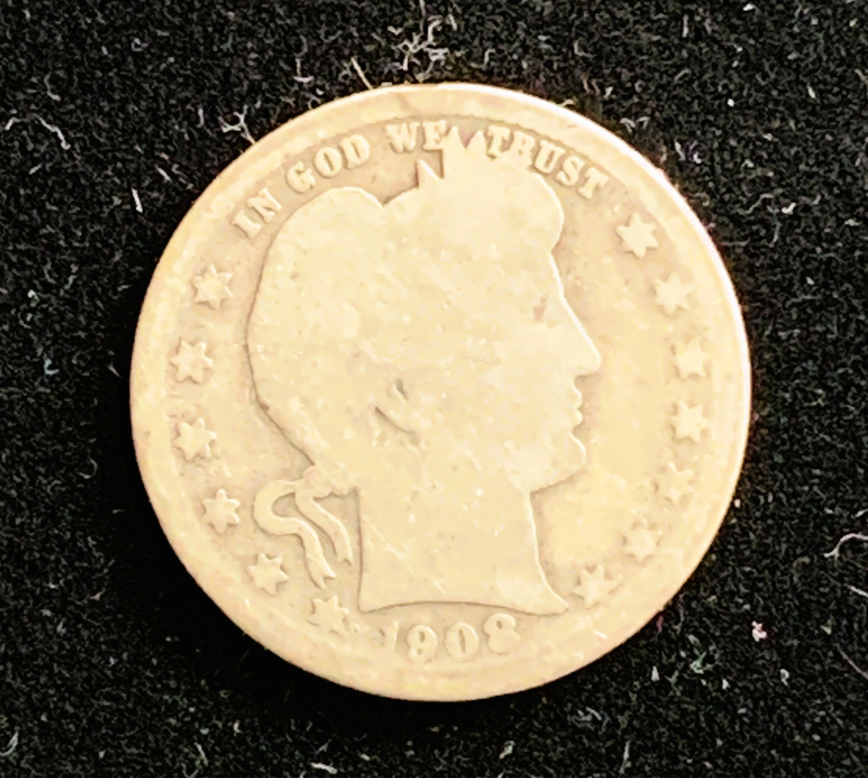 1908-D BARBER QUARTER SILVER COIN | Property Room