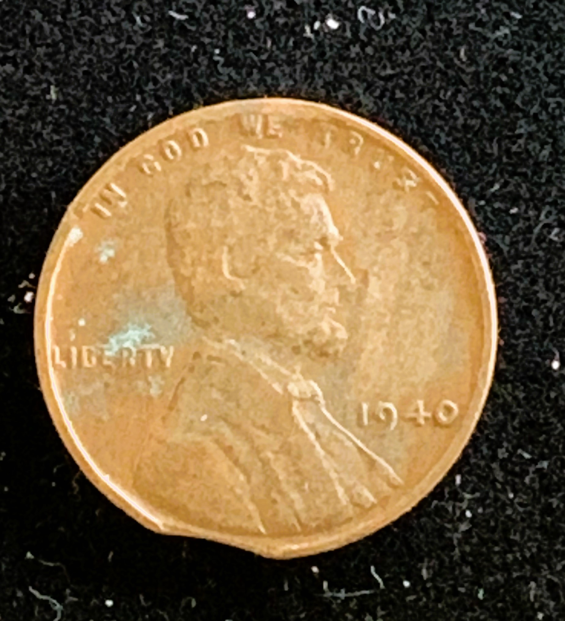 1940 LINCOLN CENT MINT MISTAKE, CHIPPED COIN | Property Room