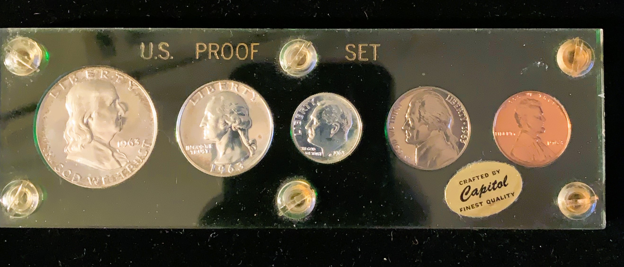 1963 SILVER U.S. PROOF SET, 5 HIGH GLOSS MIRROR GEM COINS | Property Room