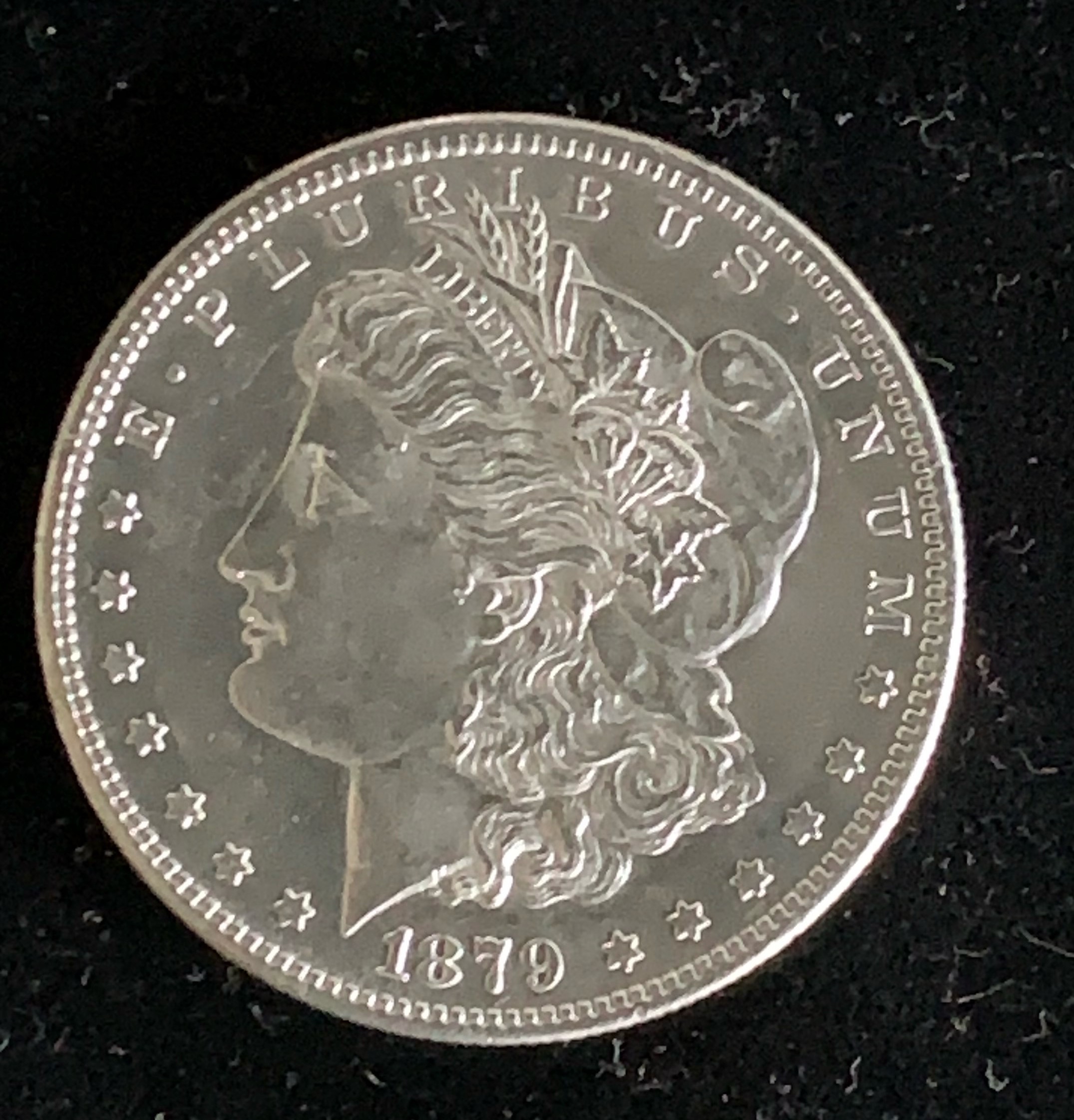 1879-S MORGAN SILVER DOLLAR, UNCIRCULATED, SHINNY LUSTER BEAUTY COIN ...
