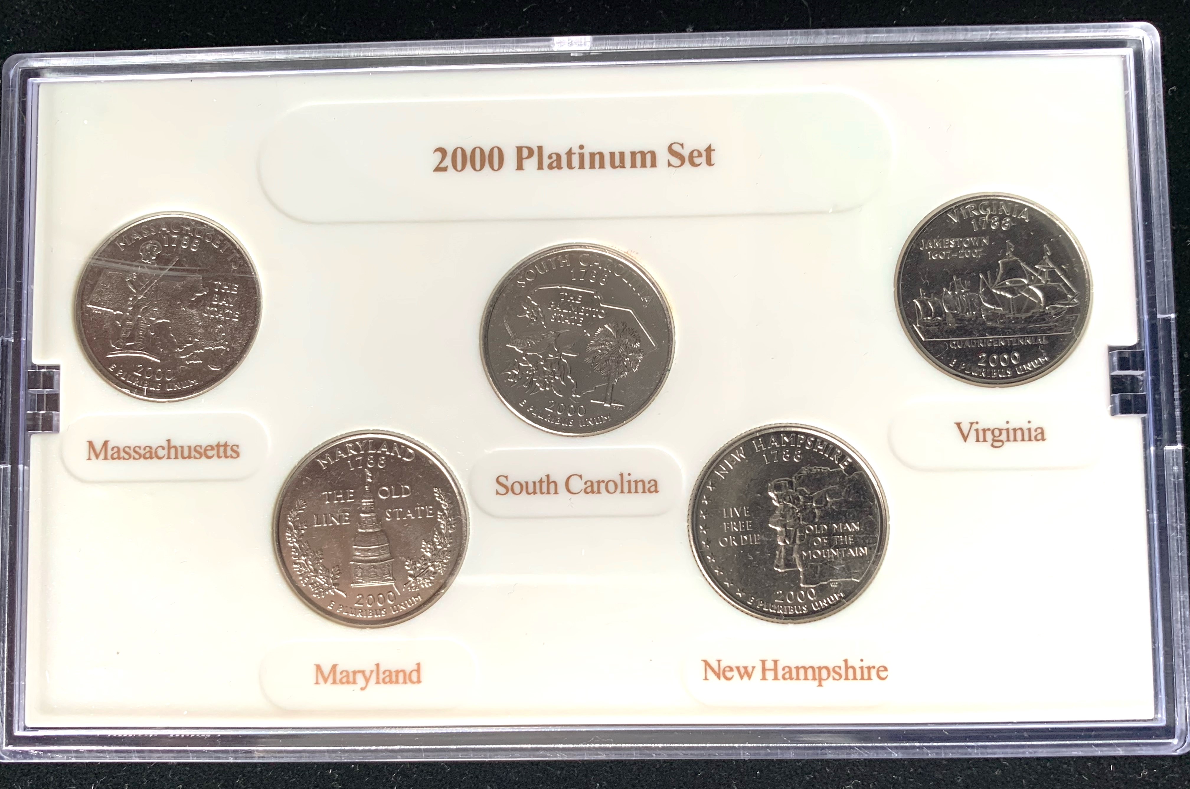 2000 Platinum Edition 5 State Quarter Collection in Orig Case With COA | Property Room