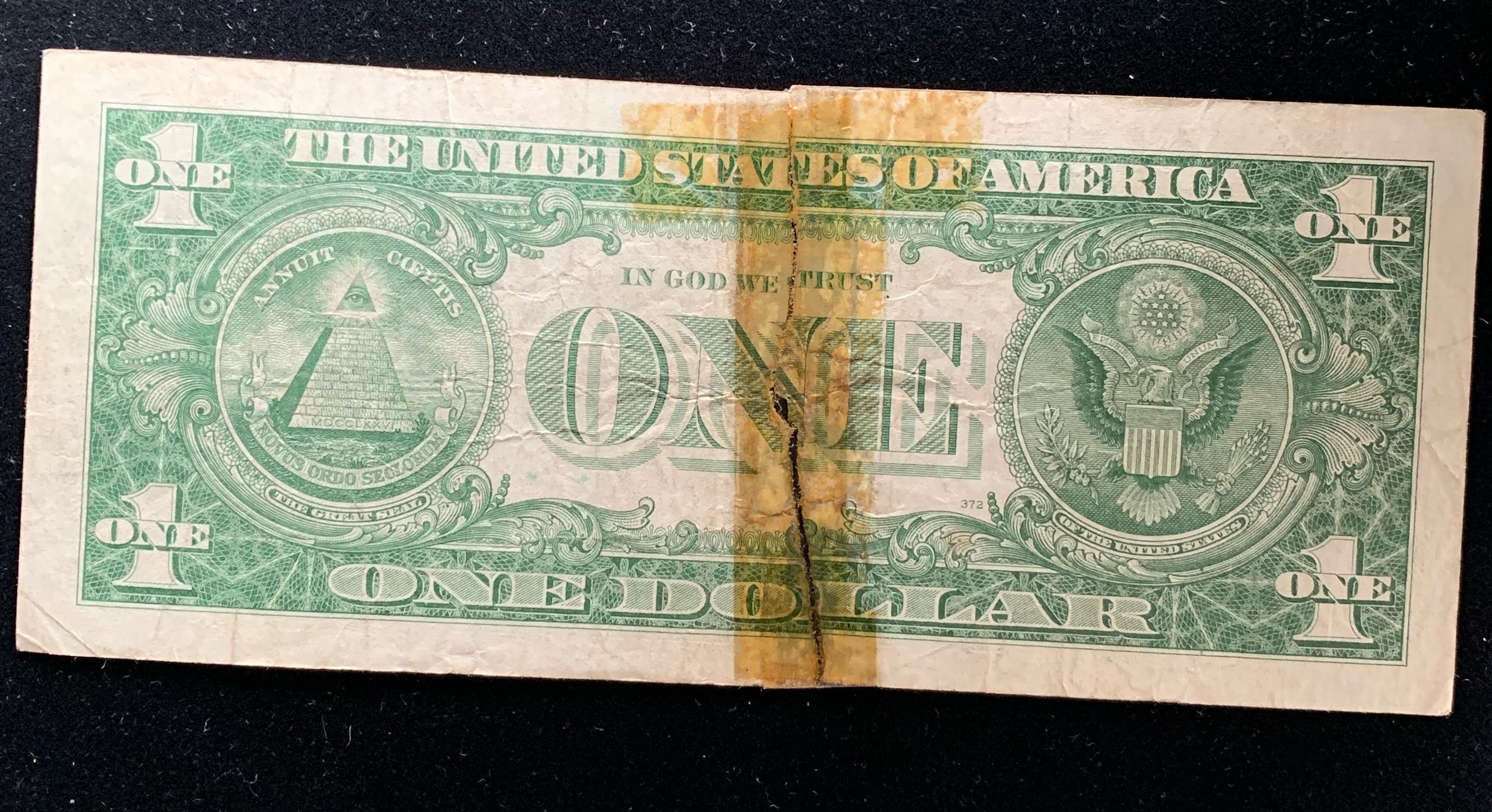 SILVER CERTIFICATE SERIES 1957 A $1 DOLLAR NOTE BLUE SEAL, DAMAGED ...