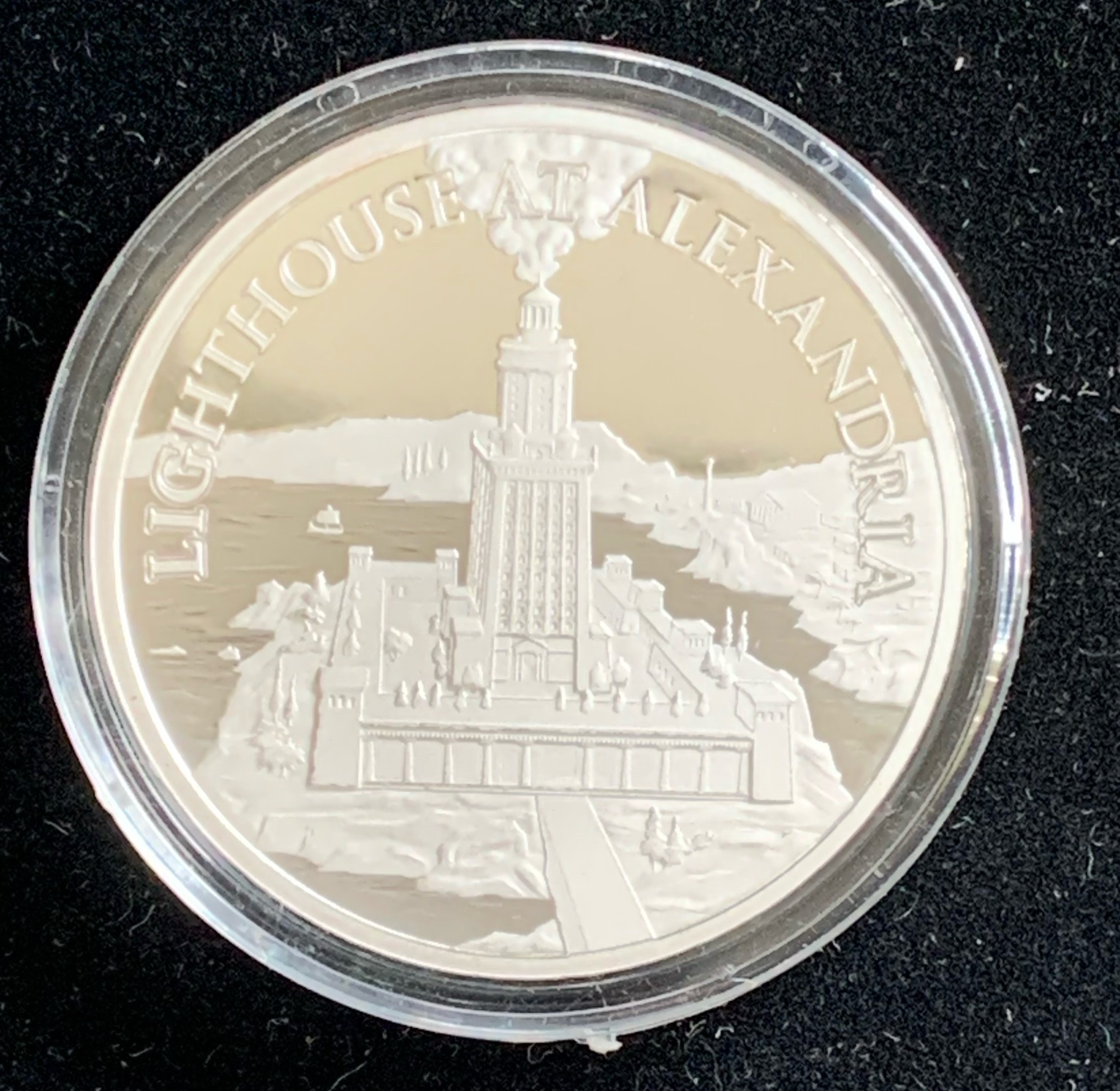 1oz ROUND .999 FINE SILVER COIN, LIGHTHOUSE OF ALEXANDRIA, TETRADACHM ...